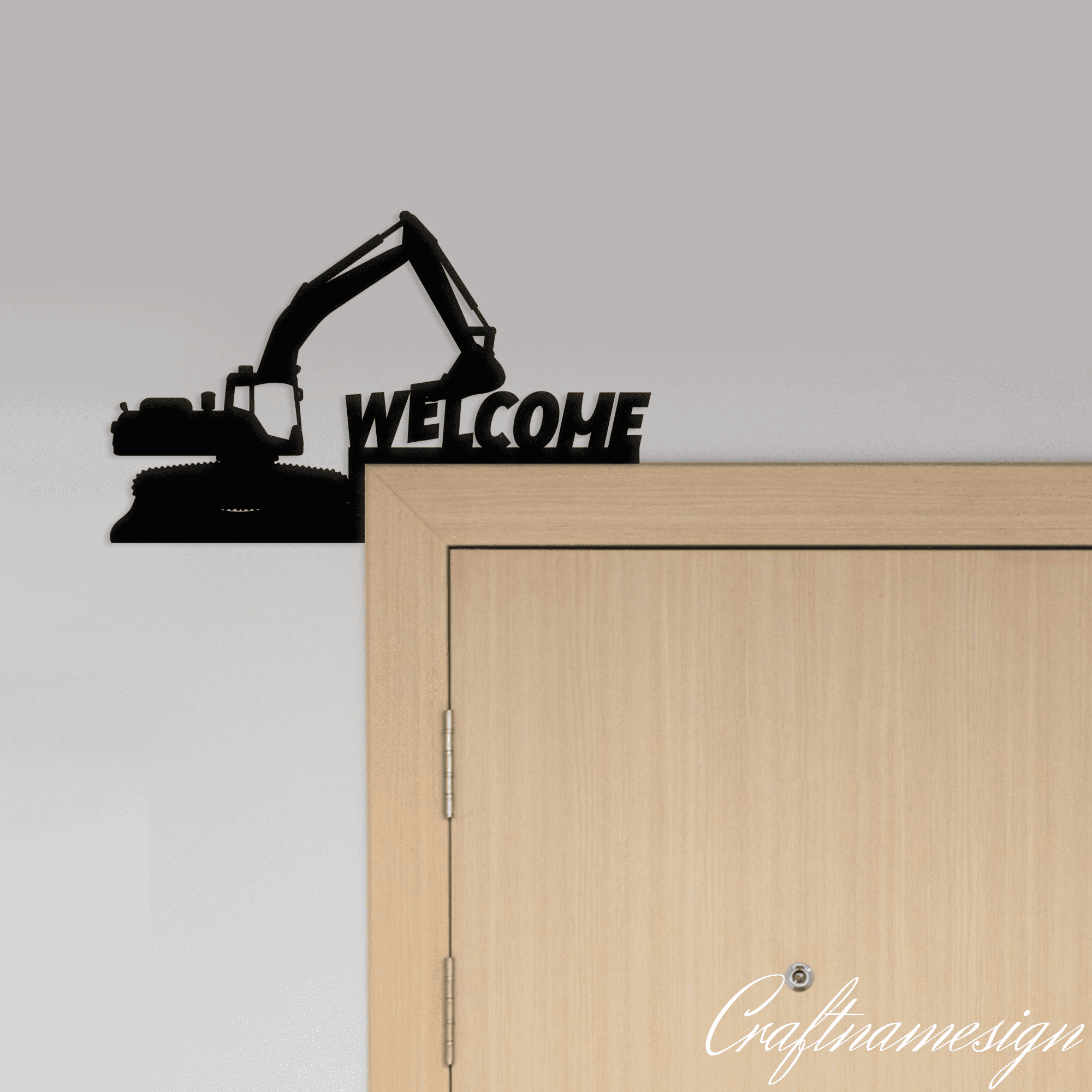 Craftnamesign Excavator Metal Door Corner Sign, Door Corner Decoration ...