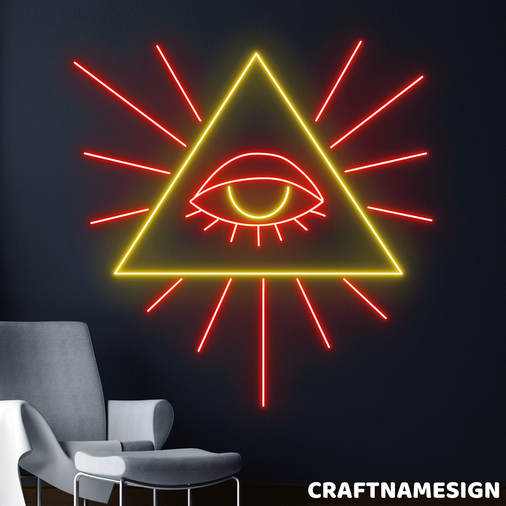 Craftnamesign Eye Of Horus Neon Sign, Ancient Egypt Wall Art, Living ...