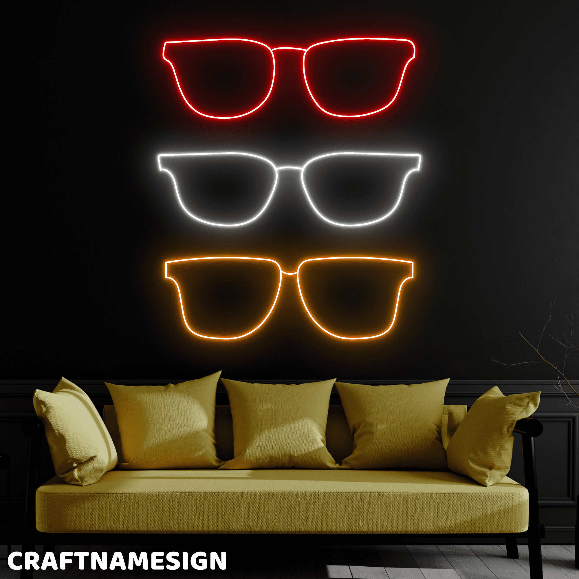 Craftnamesign Eyeglass Neon Sign, Eyewear Wall Sign, Eyeglass Store ...
