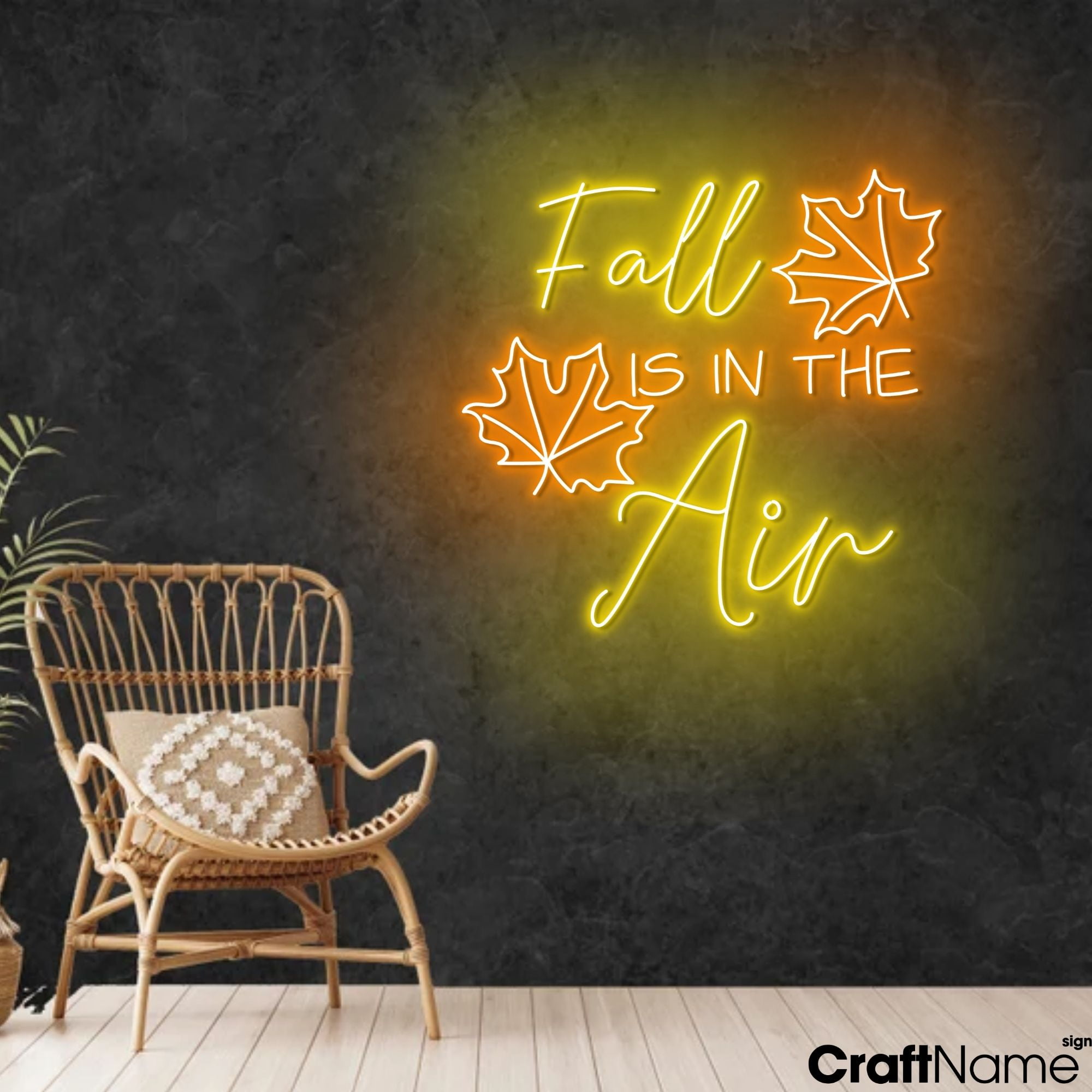Craftnamesign Fall Is In The Air Neon Light Up Sign For Autumn Season ...