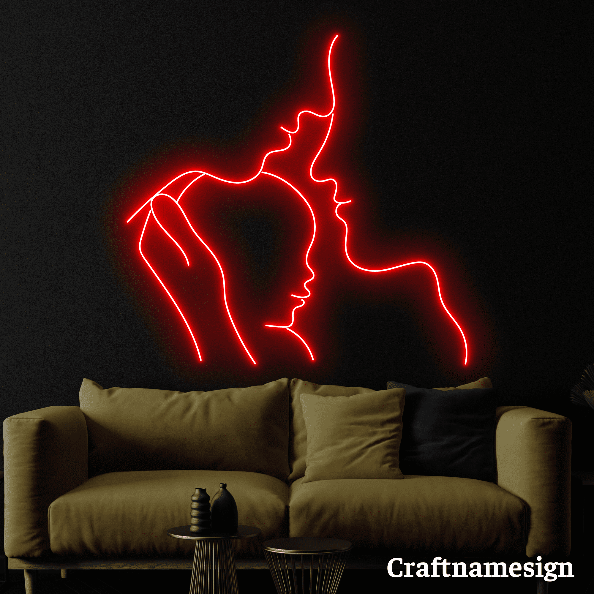 Craftnamesign Family 3 People Neon Sign for Bedroom Family Wall Art ...