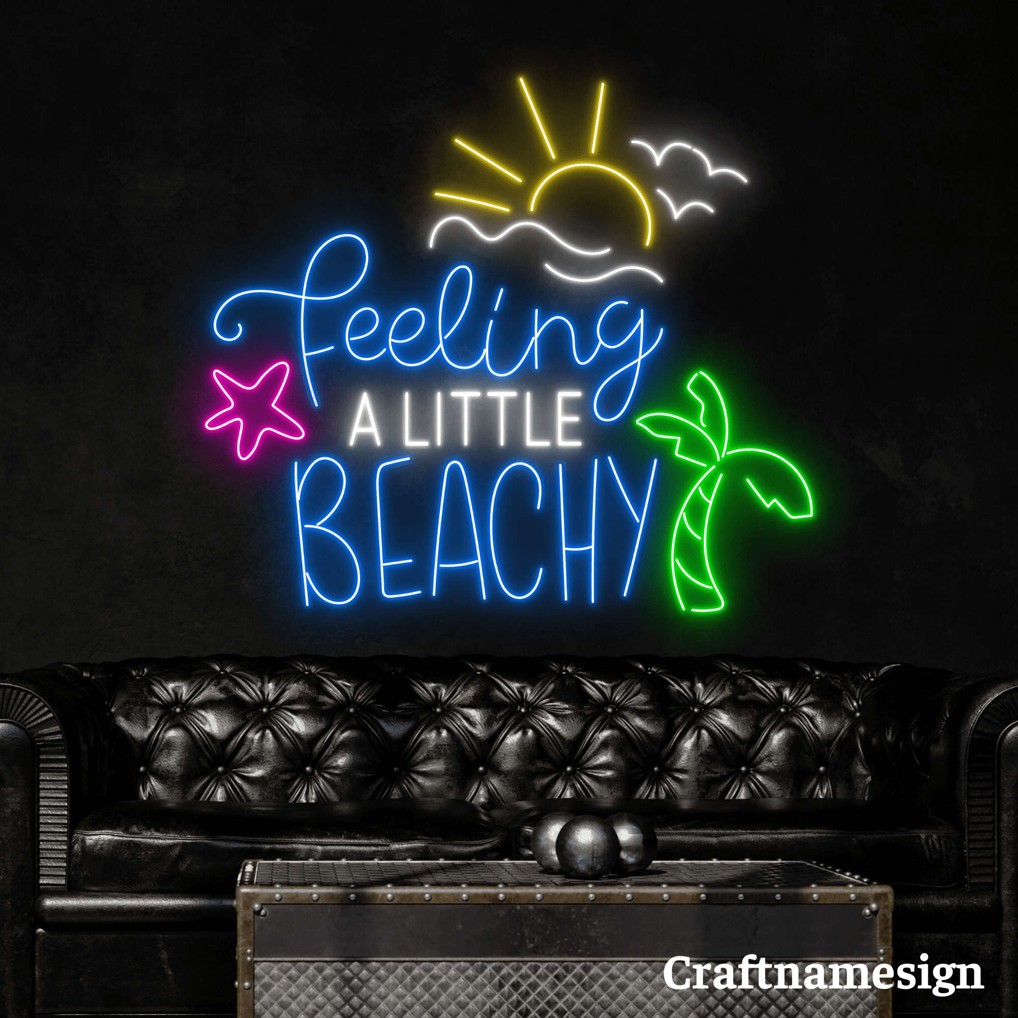 Craftnamesign Feeling A Little Beachy Neon Sign For Beach Club Shop ...