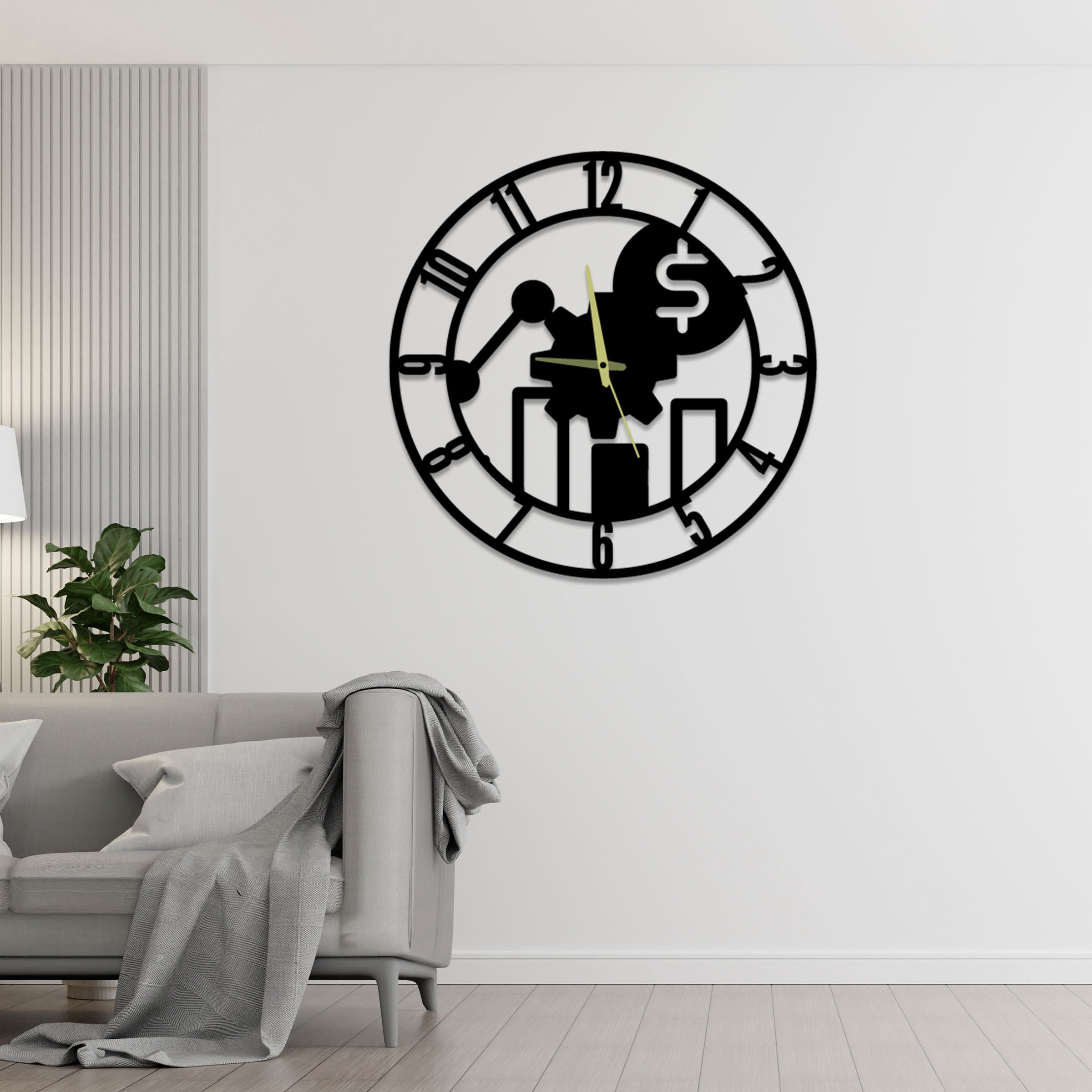 Craftnamesign Financial Analyst Metal Wall Clock For Home Living Room ...