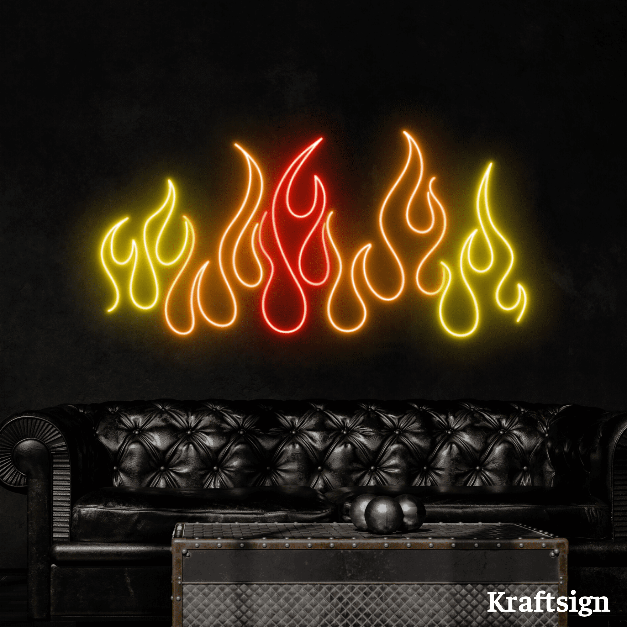 Craftnamesign Fire Neon Sign,Fire LED Sign, Bedroom Wall Art, Men Cave ...