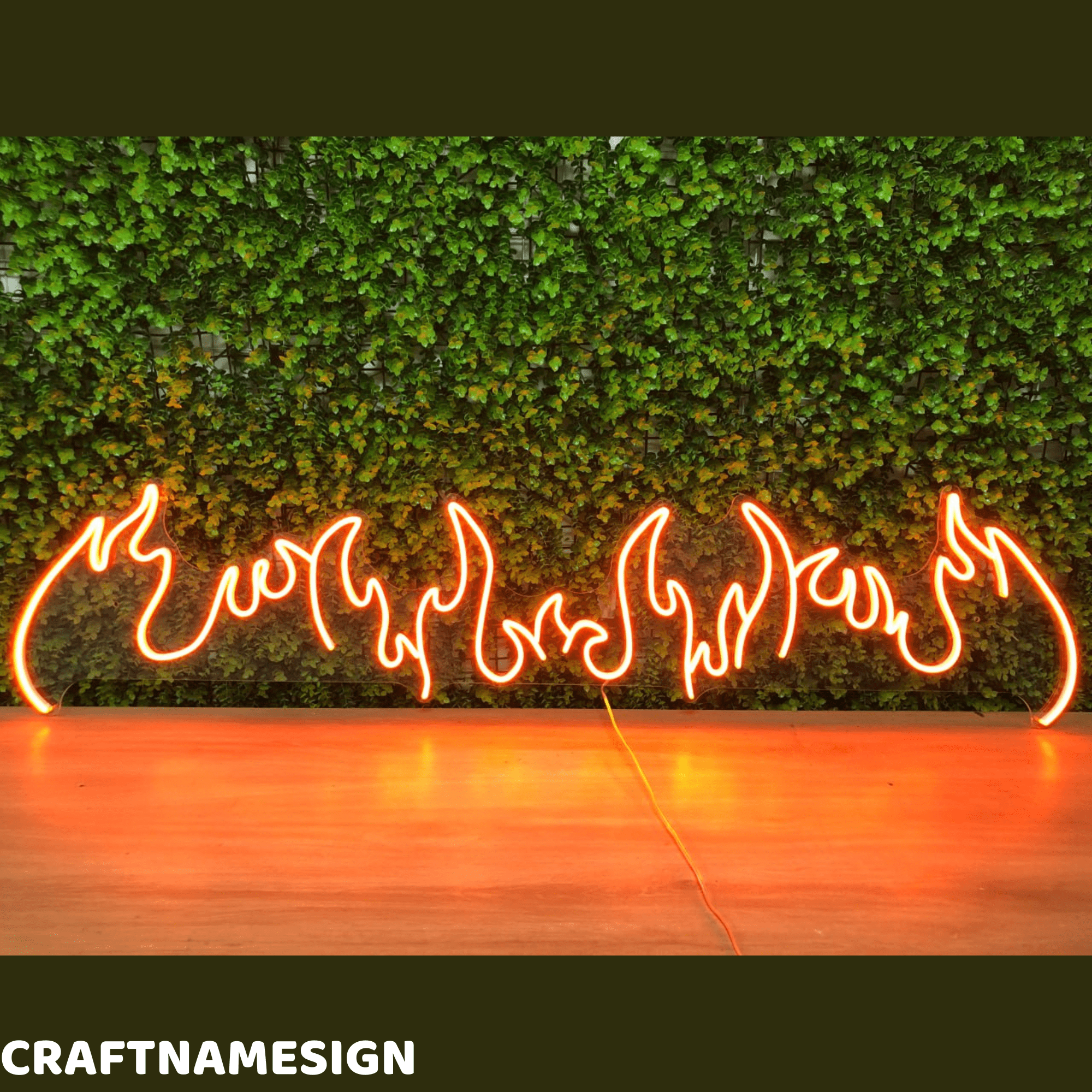 Craftnamesign Fire Neon Sign, Flame Led Light Wall Decor, Flame Fire ...