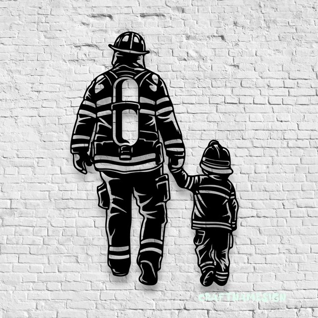 Craftnamesign Firefighter Metal Sign LED Light, Fireman Sign ...