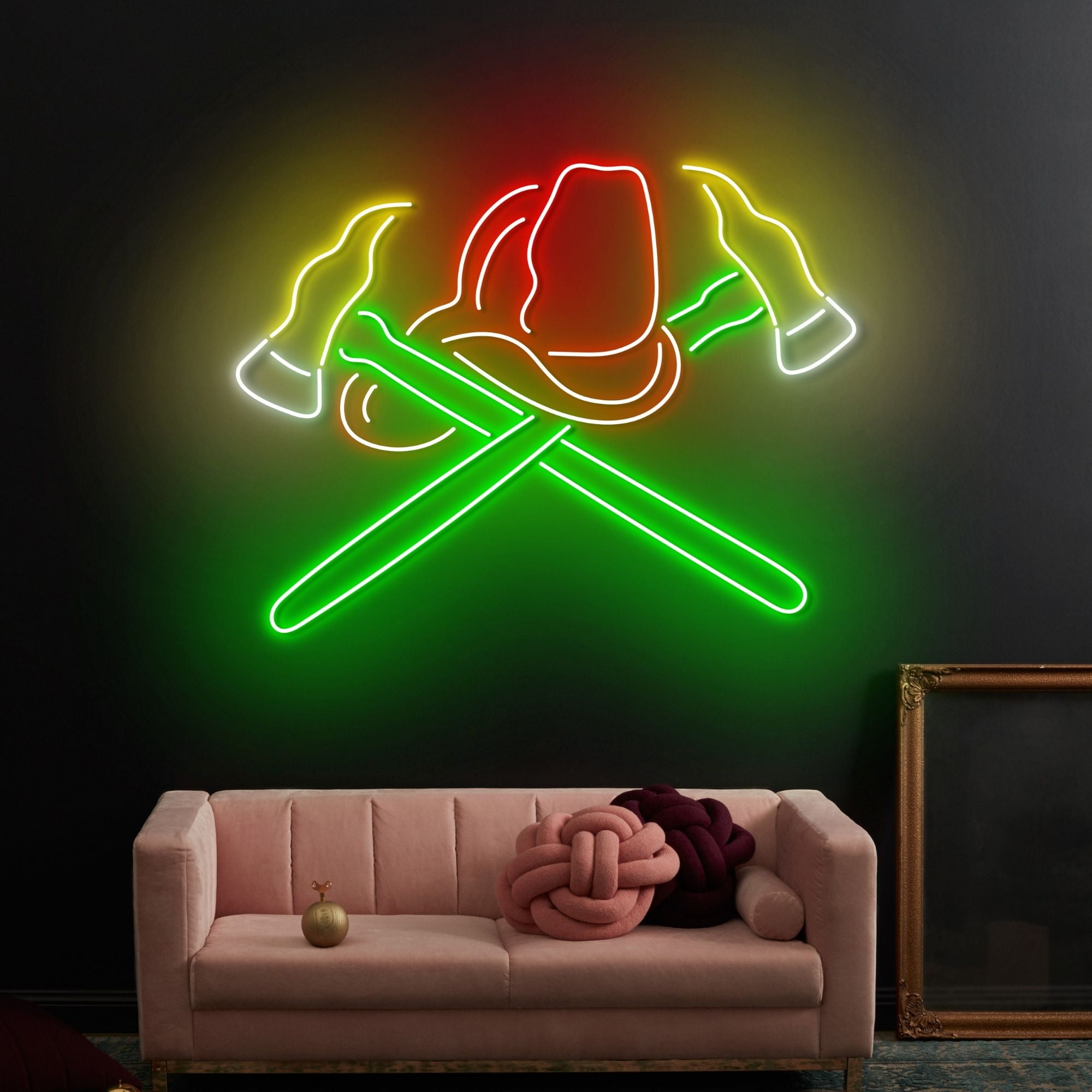 Craftnamesign Firefighter Neon LED Sign, Fire Department LED Light ...