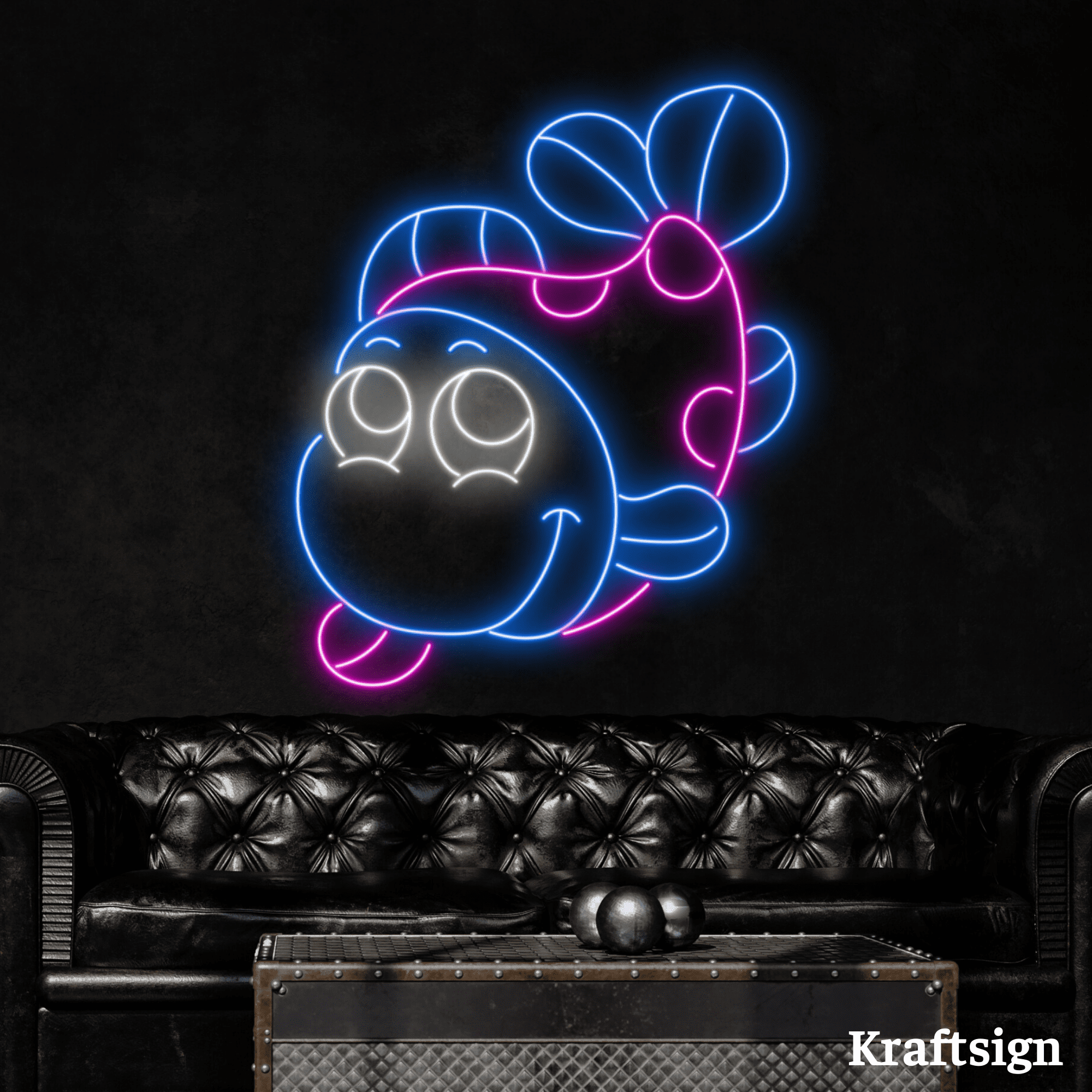 Craftnamesign Fish Neon Sign, Nursery Kid Room Decor, Aquarium Wall Art ...