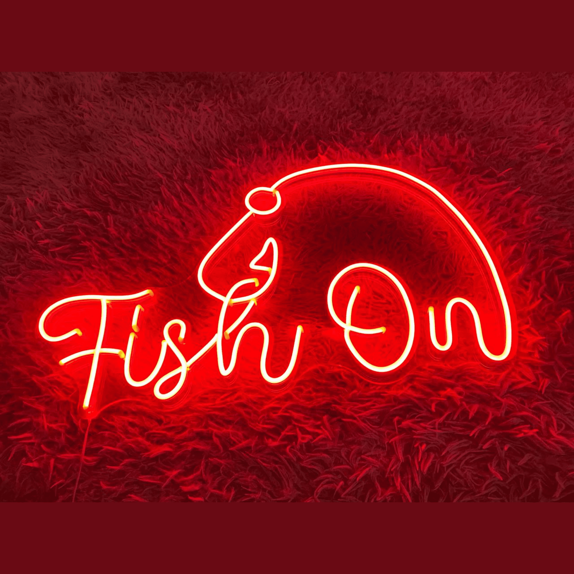 Craftnamesign Fish On Neon Sign, Fishing LED Decor, Fishing Wall Art ...