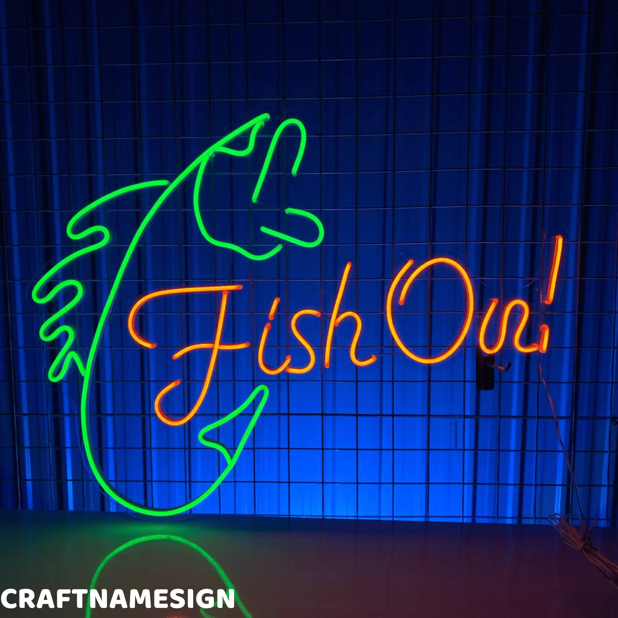 Craftnamesign Fish On Neon Sign, Seafood Restaurant Led Sign, Seafood ...