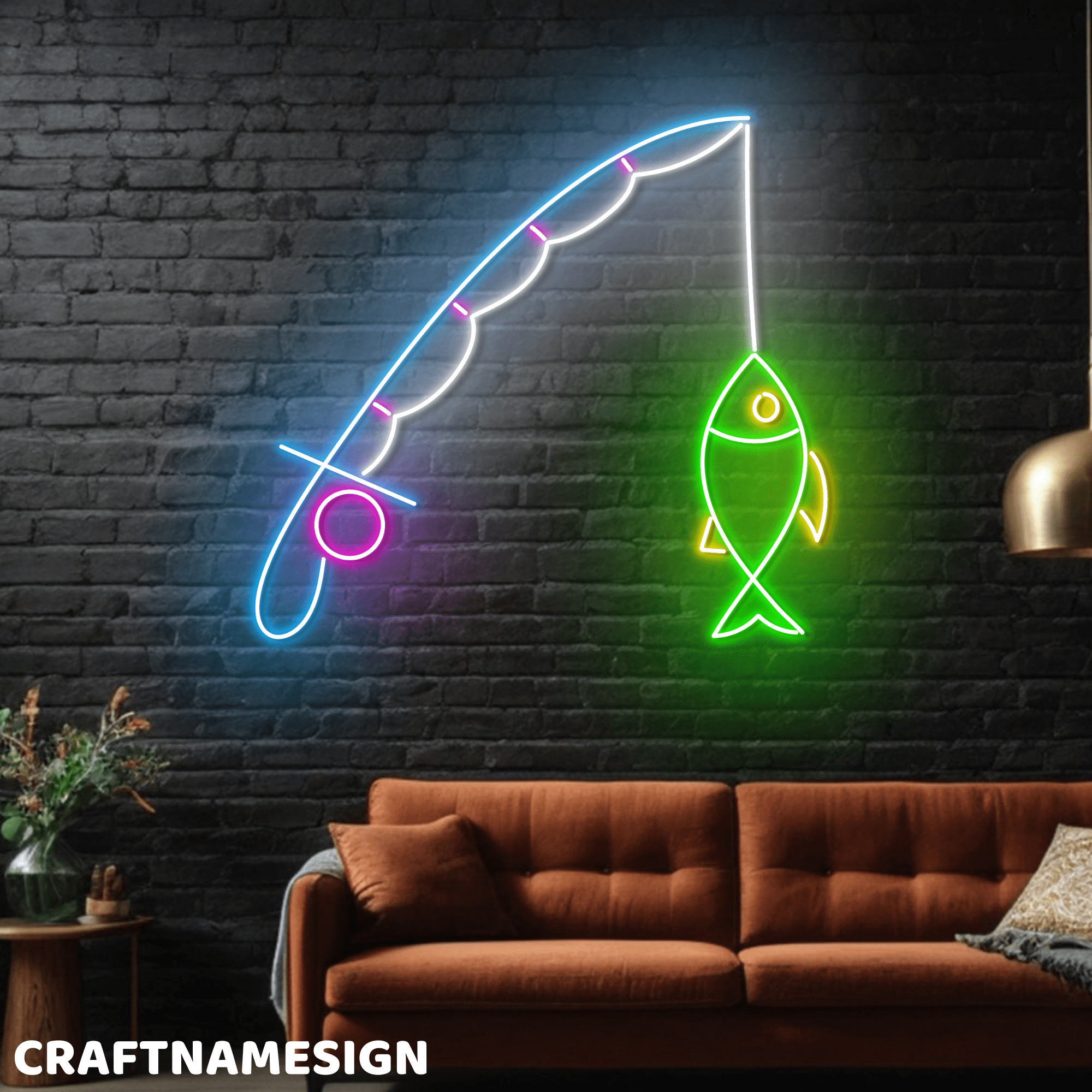 Craftnamesign Fishing Neon Light For Fishing Club, Fishing Tackle Shop ...