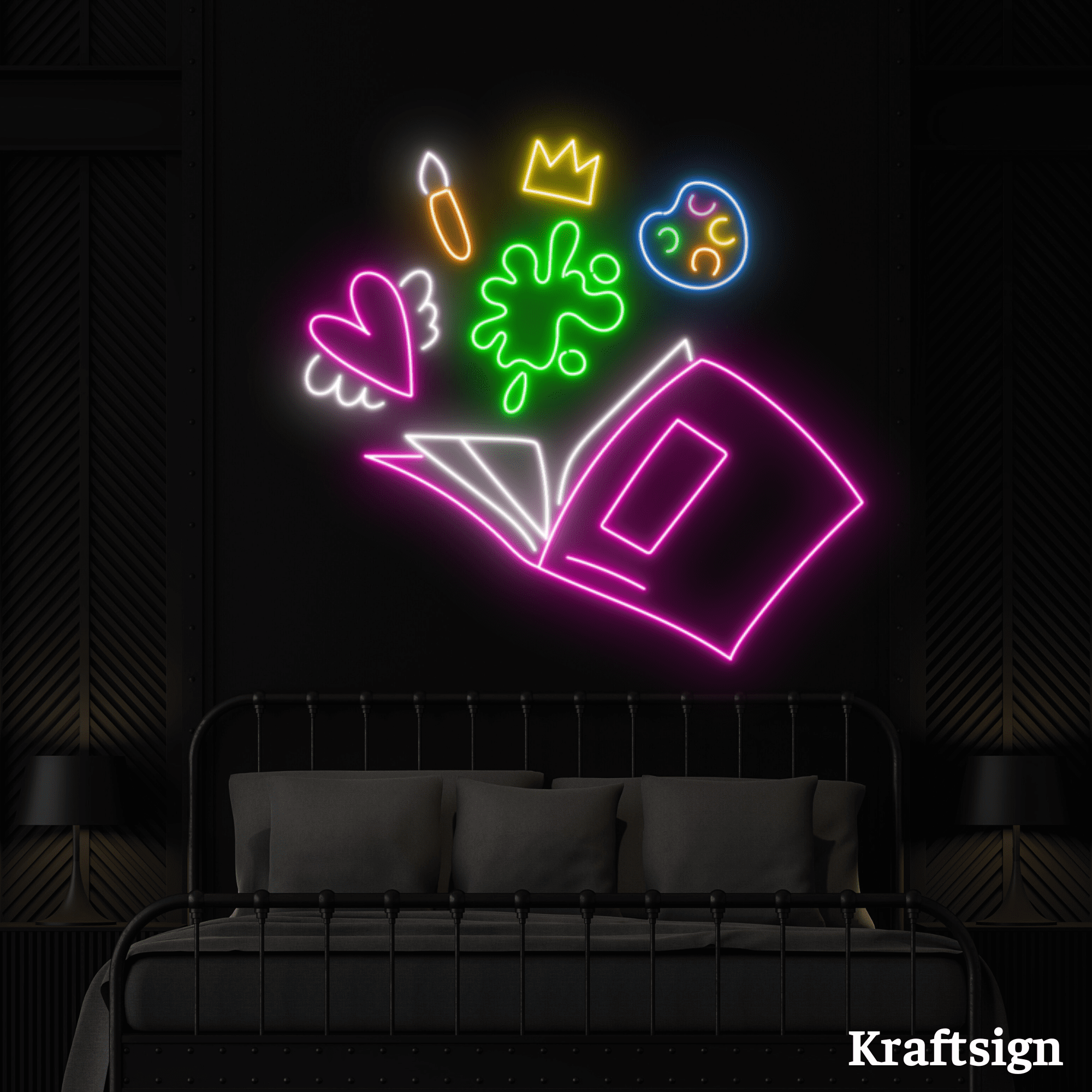 Craftnamesign Flora Book Neon Sign, Book Store LED Sign, Kid Room Wall ...