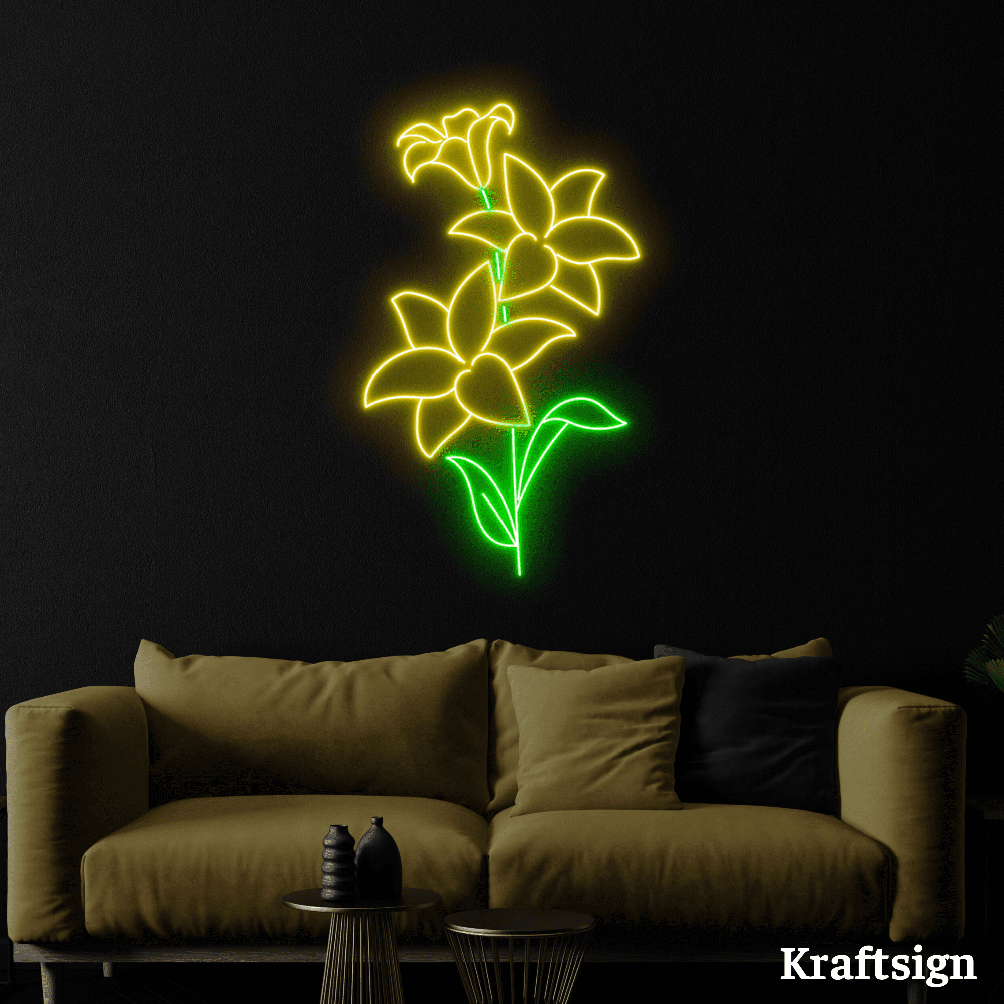 Craftnamesign Flower Neon Sign, Flower Shop LED Sign, Bedroom Wall Art ...