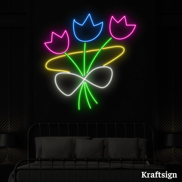 Craftnamesign Flower Neon Sign, Flower Shop LED Sign, Girl Room Wall ...