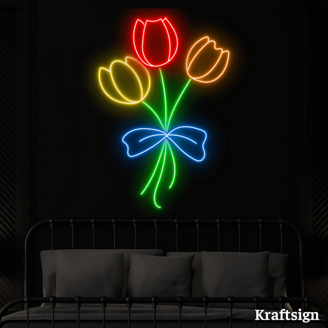 Craftnamesign Flower Neon Sign Wall Decor, Flower Shop LED Sign Wall ...