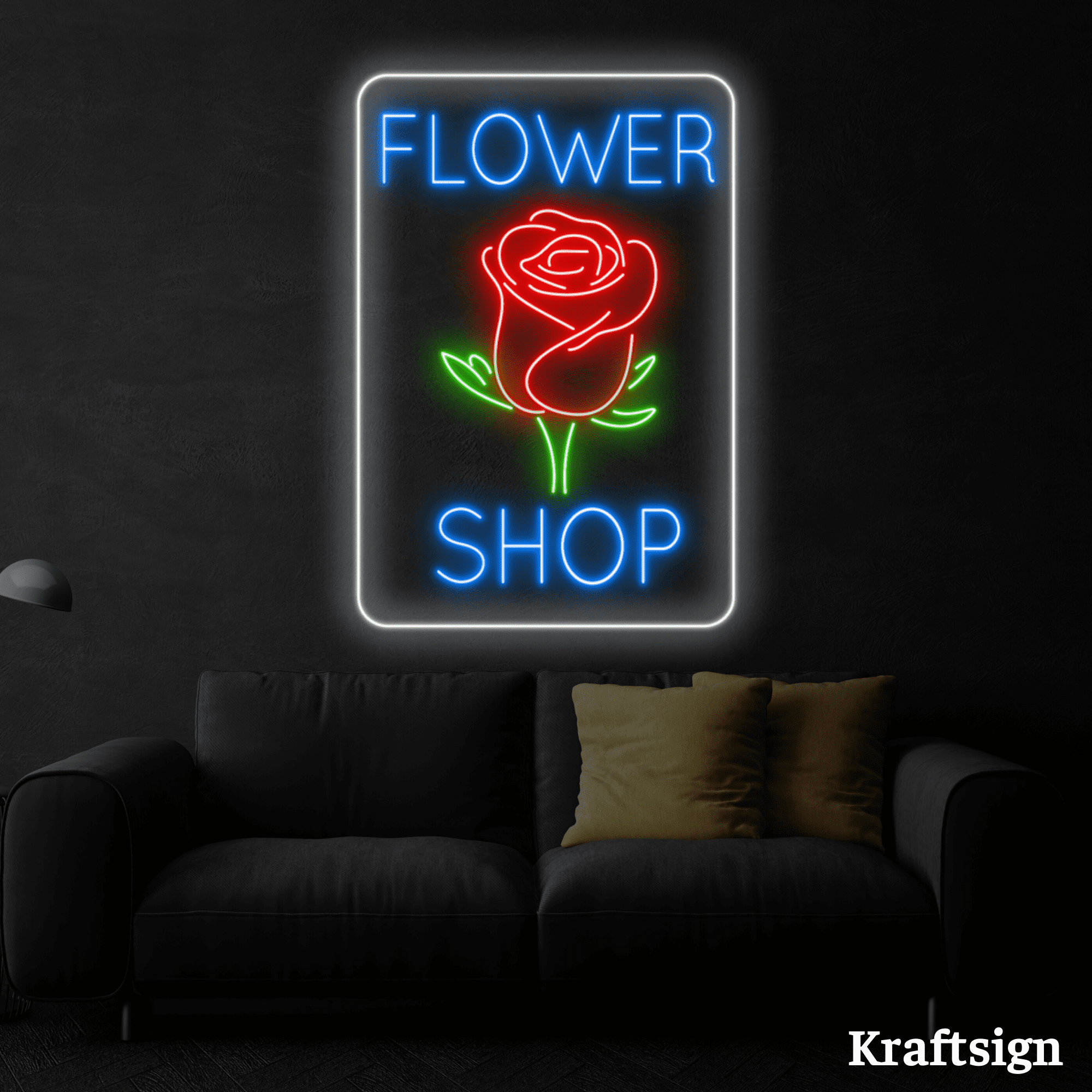 Craftnamesign Flower Shop Neon Sign, Rose LED Sign, Flower Shop Decor ...