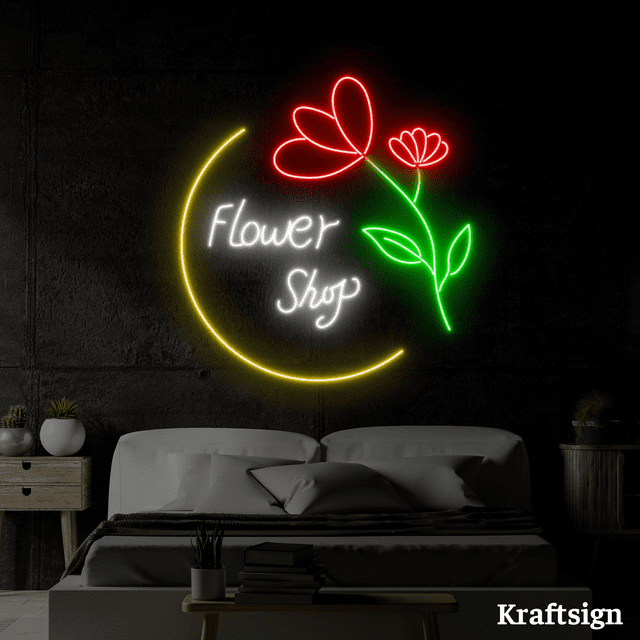 Craftnamesign Flower Shop Neon Signs, Flower LED Sign, Flower Shop ...