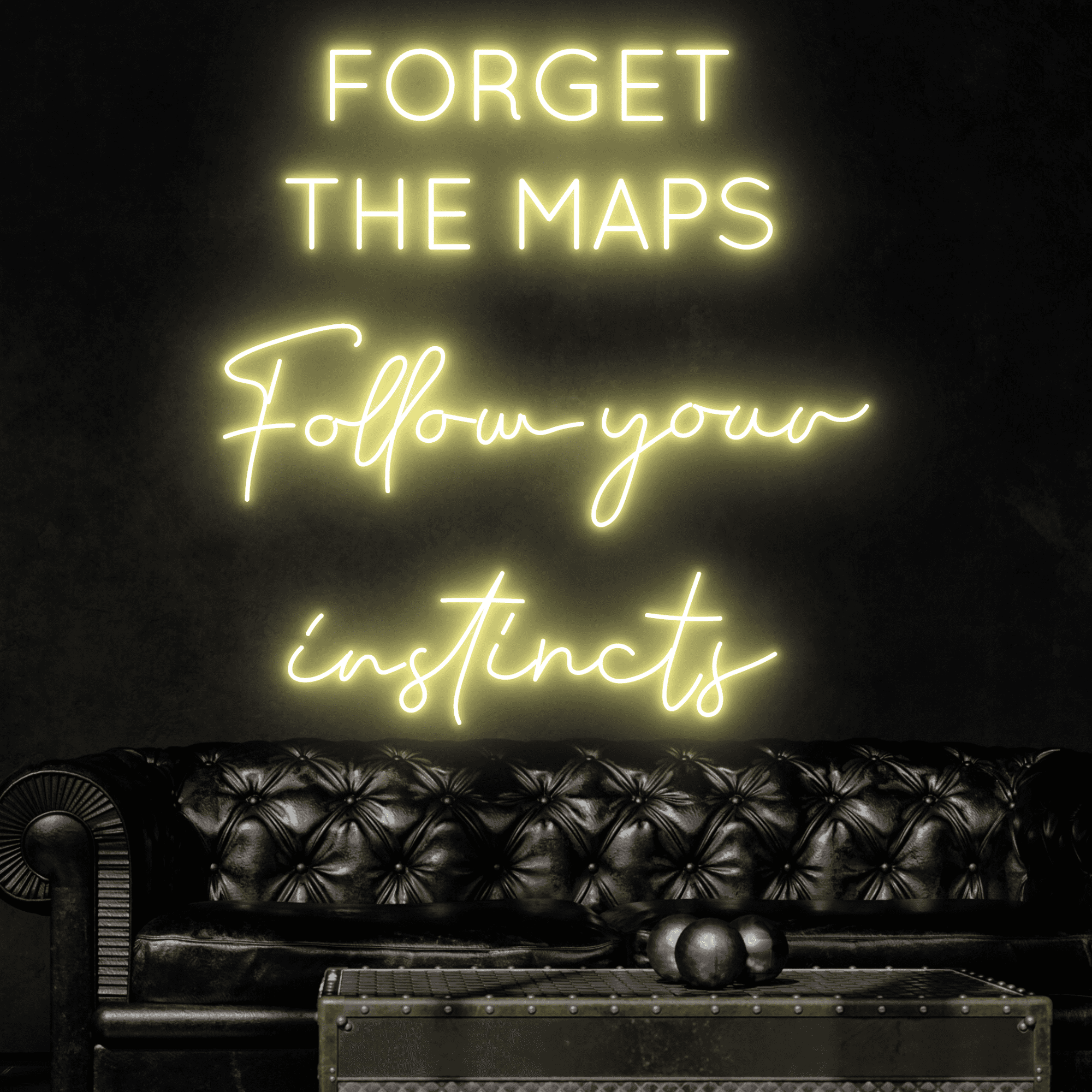 Craftnamesign Forget The Maps Follow Your Instincts Neon Sign, Wall Art ...