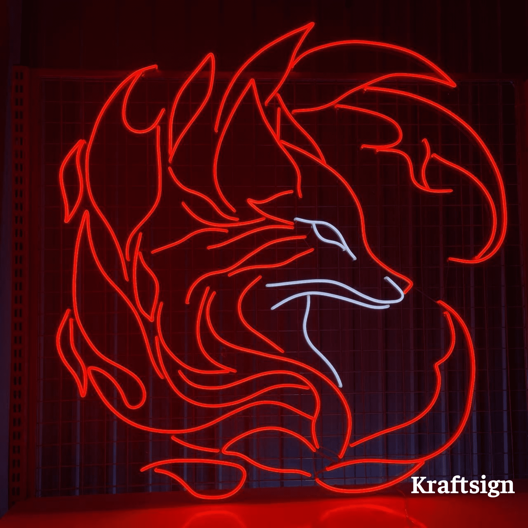 Craftnamesign Fox LED Light Neon Sign 26" x 27" for Men Cave Shop ...