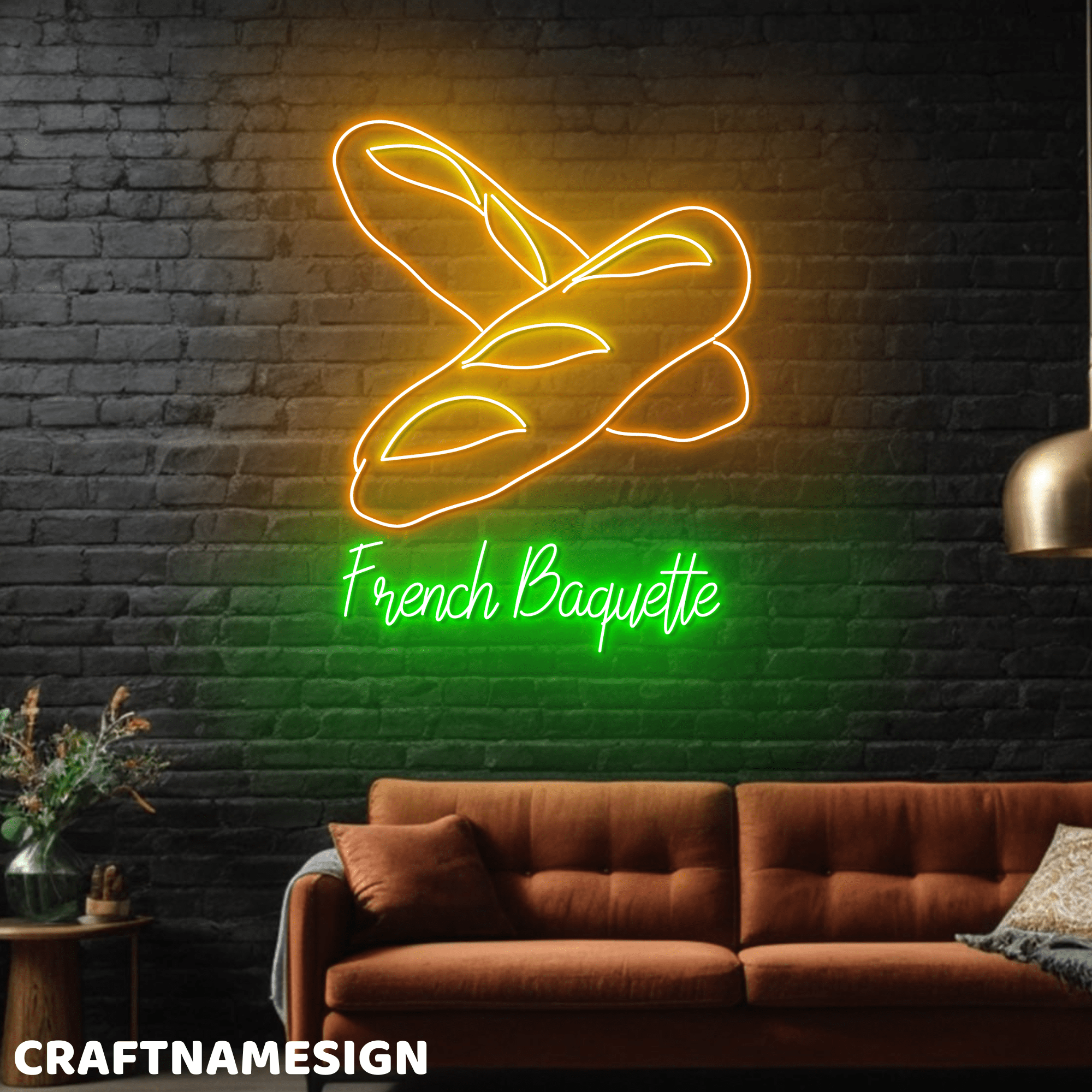 Craftnamesign French Baguette Neon Light, French Food Wall Sign, Bakery ...