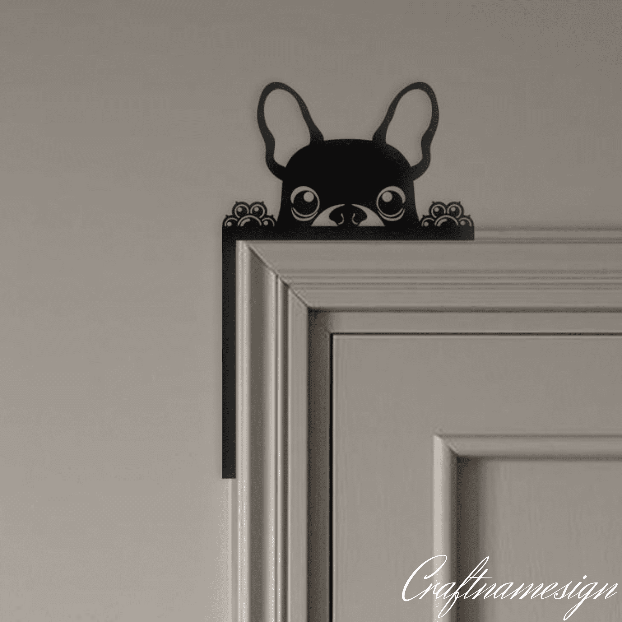 Craftnamesign French Bulldog Door Corner Hanger, Dog Door Corner Decor ...