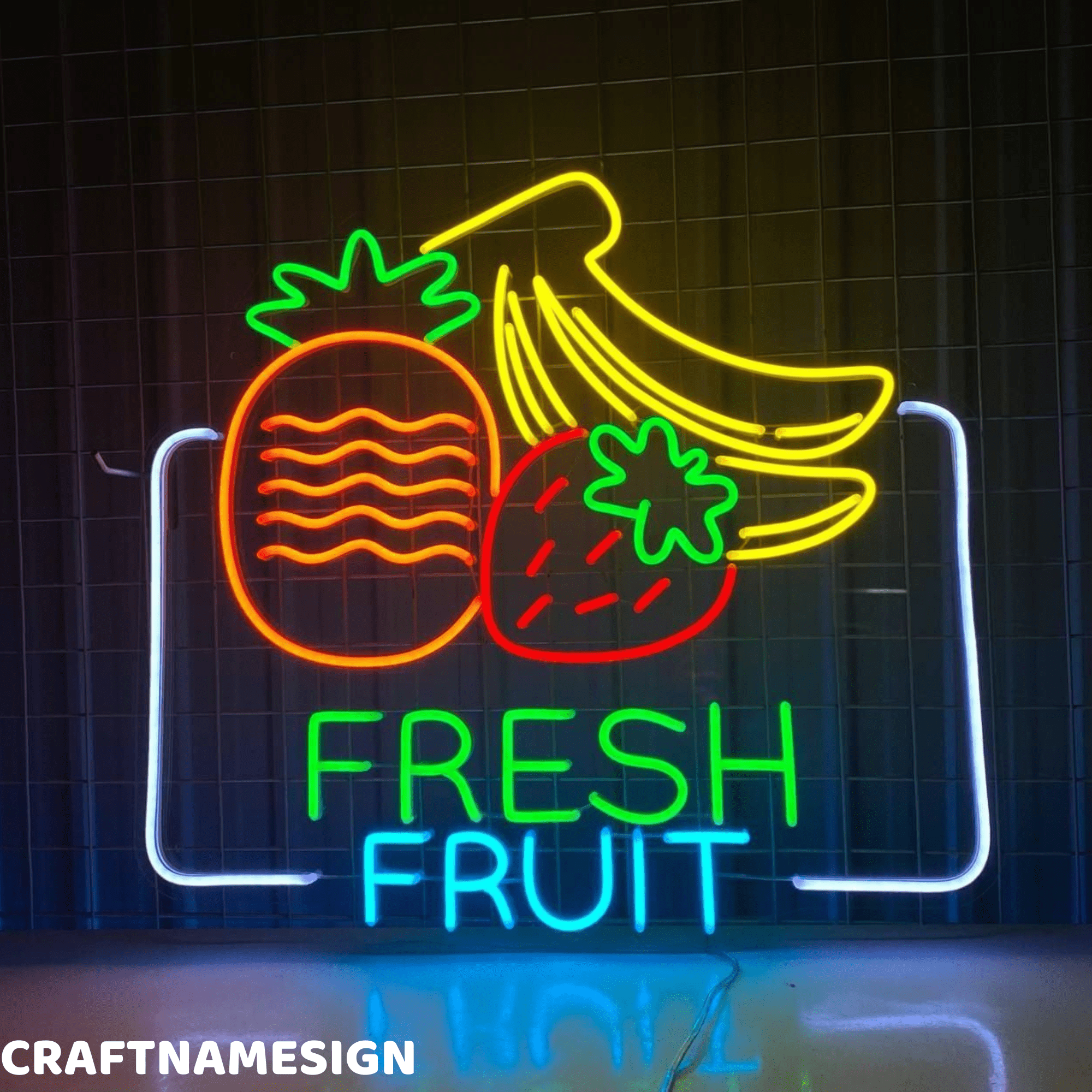 Craftnamesign Fresh Fruit Neon Sign, Fruit Shop Wall Decor, Fresh Fruit ...