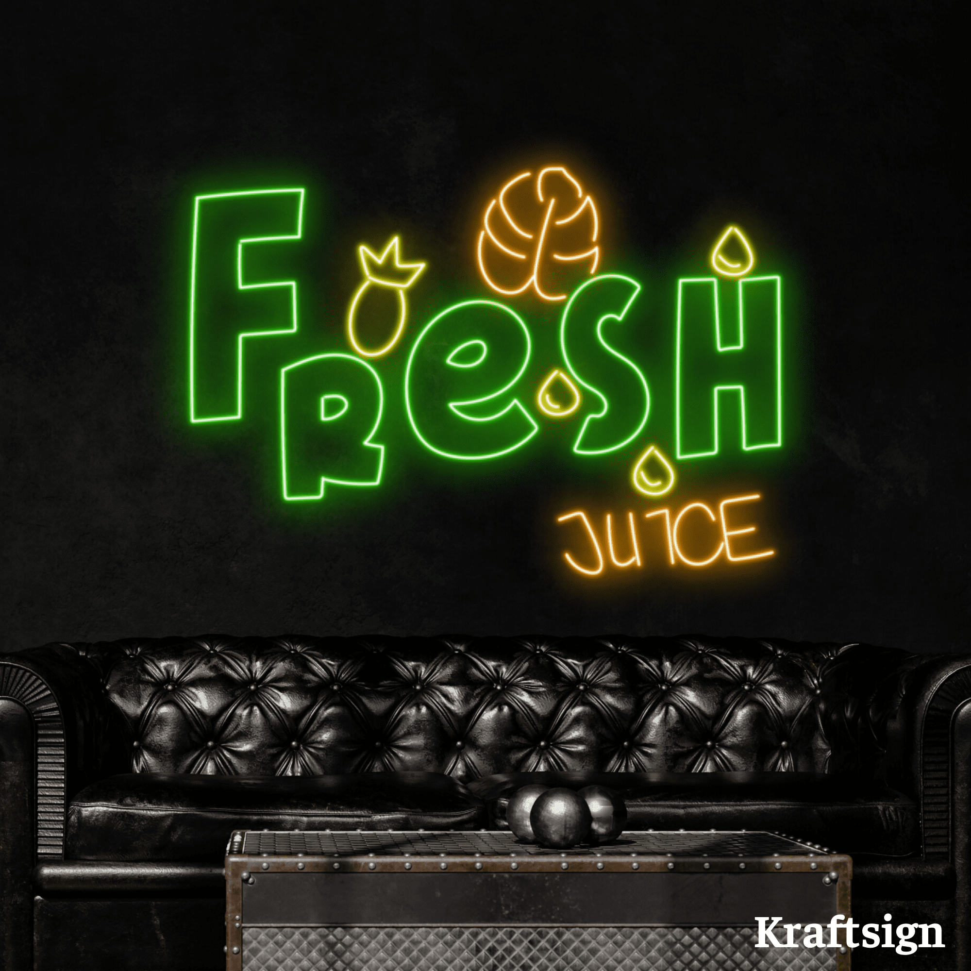 Craftnamesign Fresh Juice Neon Sign, Juice Shop Decor, Fresh Juice ...