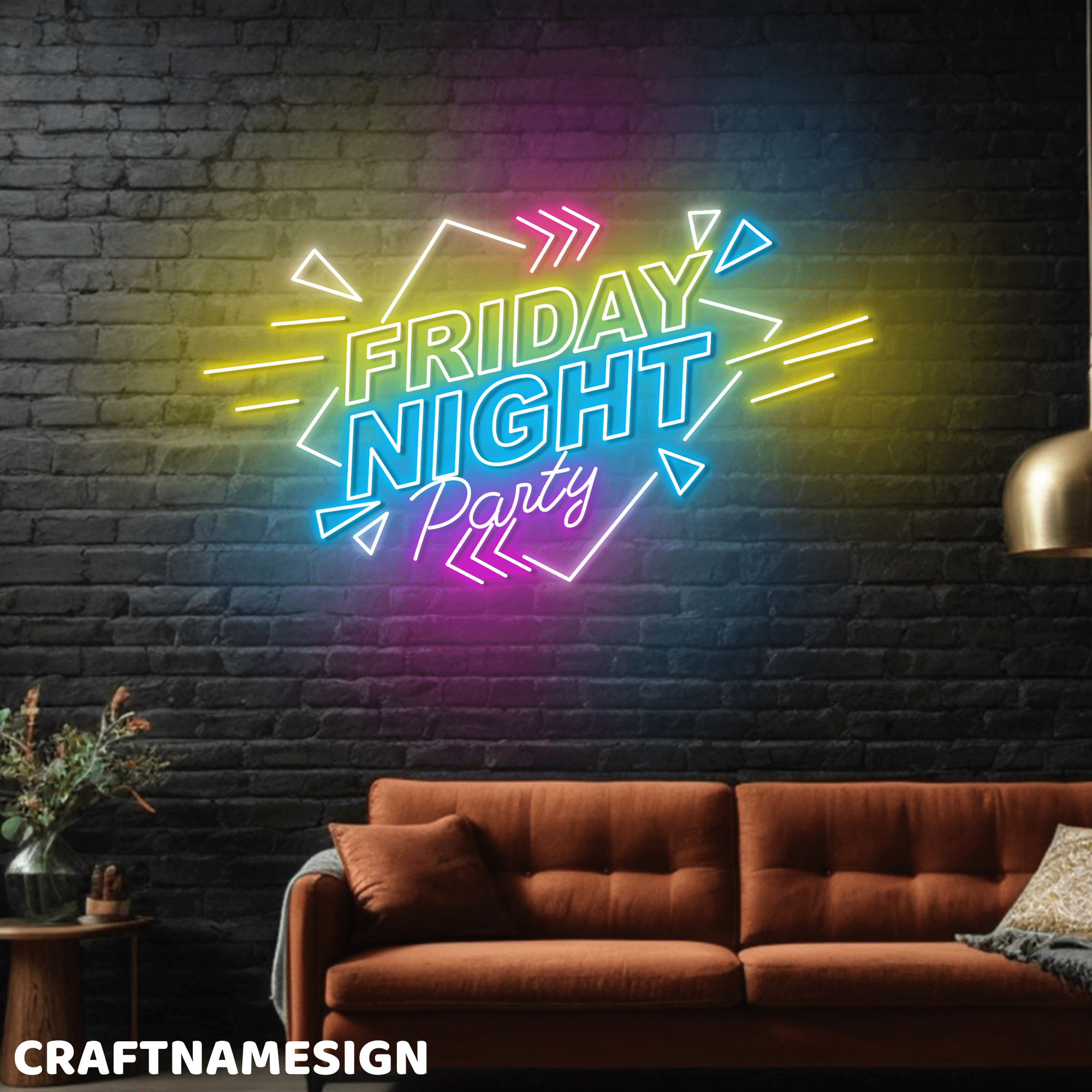 Craftnamesign Friday Night Party Neon Sign For Wall Decor, Bar Pub LED ...