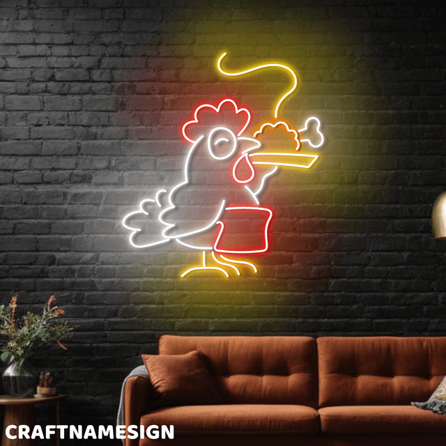 Craftnamesign Fried Chicken Neon Sign, Fast Food Led Sign, Restaurant ...