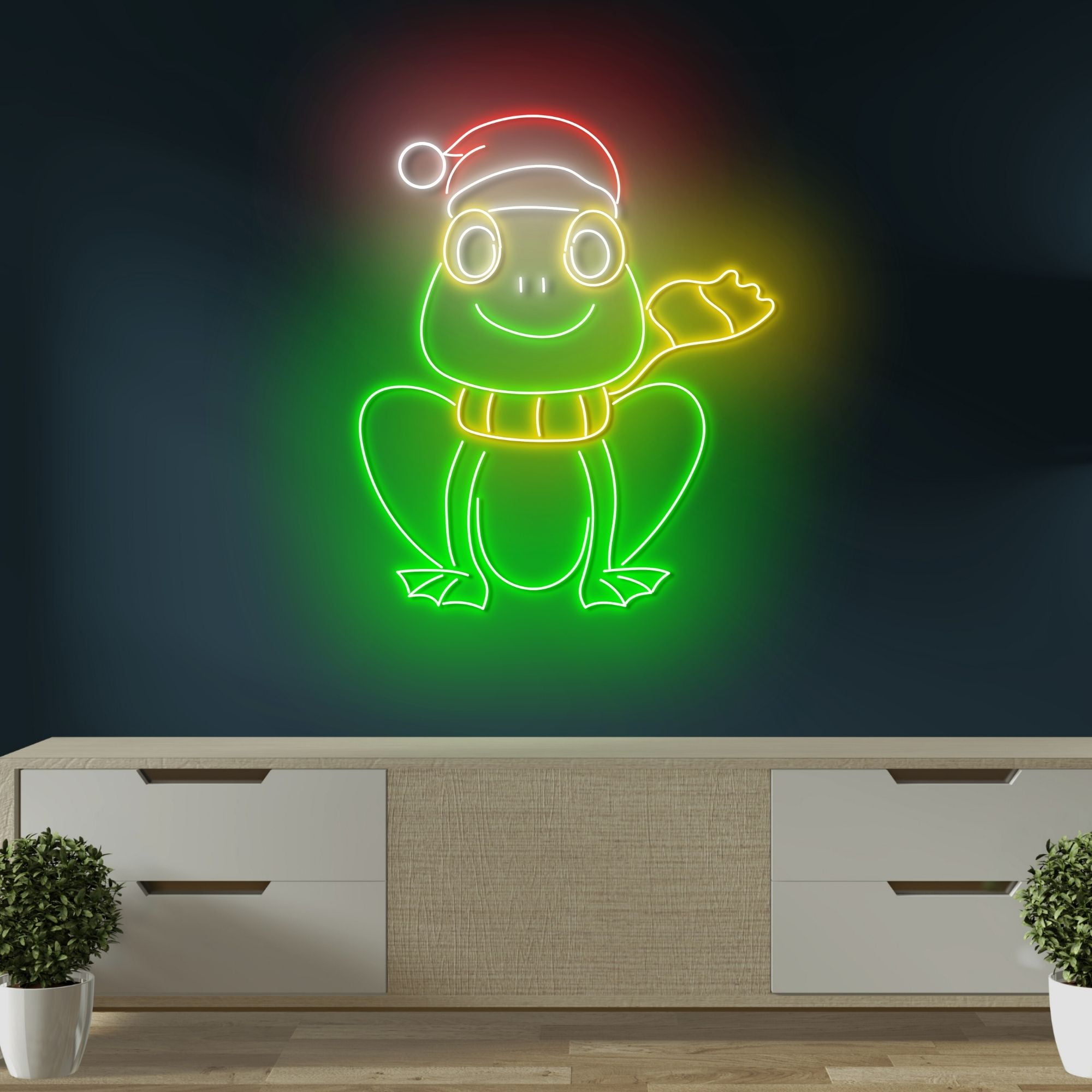 Craftnamesign Frog Christmas Neon Light, Christmas Led Sign, Kids Room ...