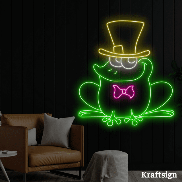 Craftnamesign Frog Cute Neon sign, Patrick Day Gifts Decor, Nursery ...