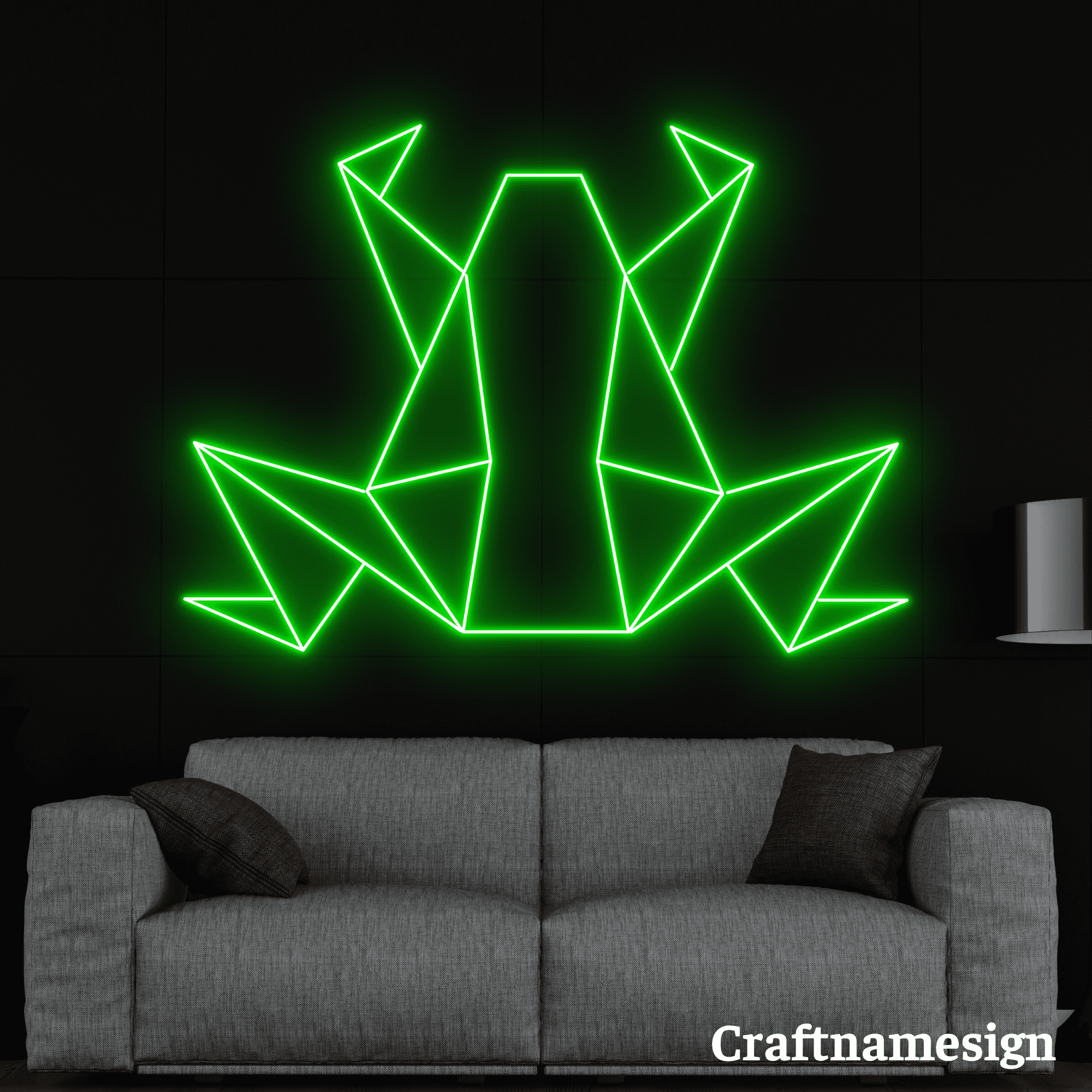 Craftnamesign Frog Geometric Neon Sign for Bedroom Kid Room Shop Wall ...