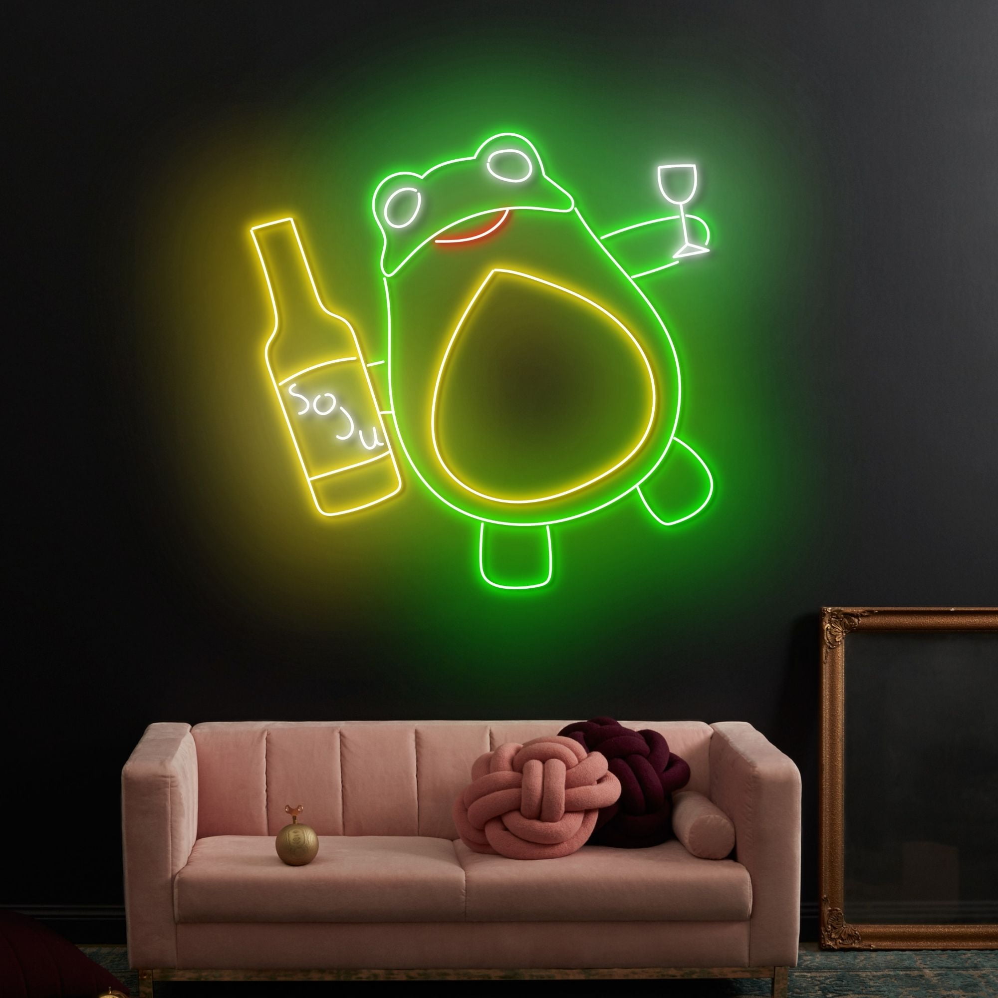 Craftnamesign Frog Soju Neon LED Sign, Soju Korean Restaurant LED Light ...