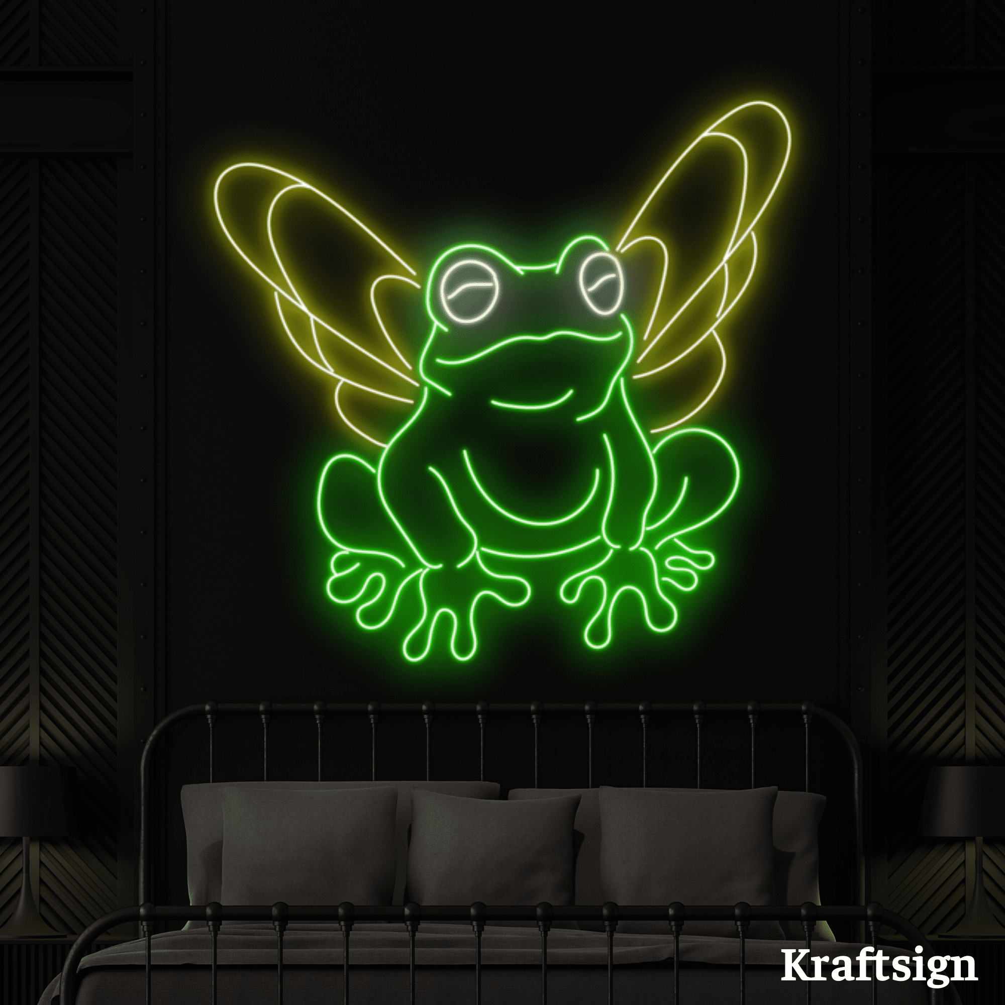 Craftnamesign Frog Wings Neon Sign, Animal LED Sign, Nursery Room Decor ...