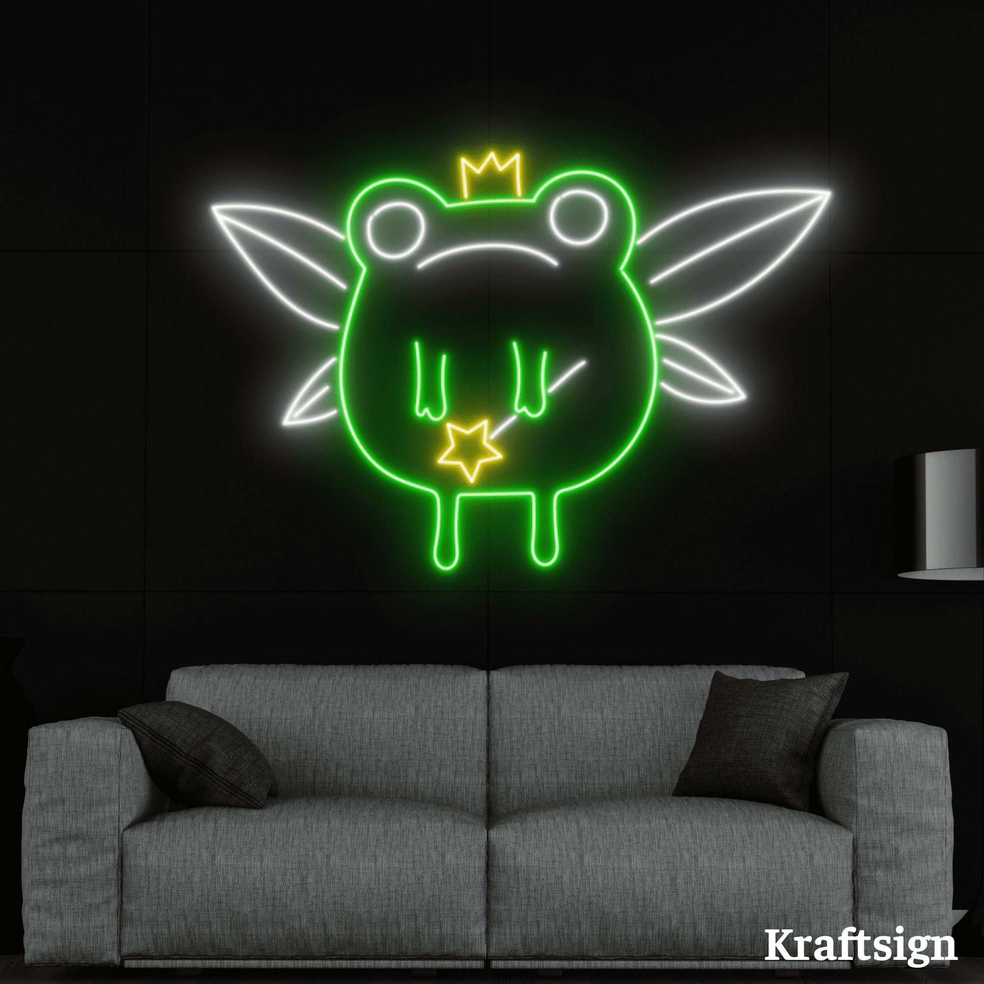 Craftnamesign Frog Wings Neon Sign, Kid Room Decor, Frog Lover Gifts ...