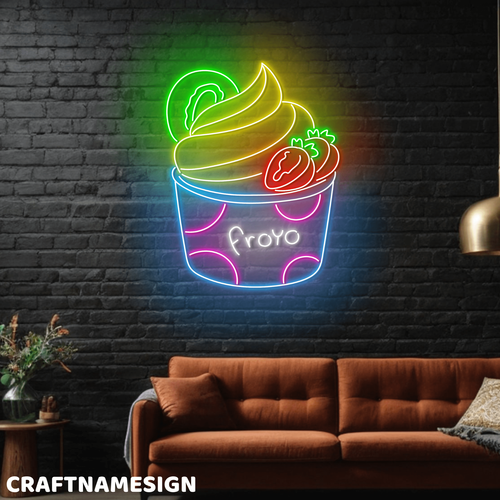 Craftnamesign Froyo Neon Light, Welcome Sign For Ice Cream Shop Wall ...