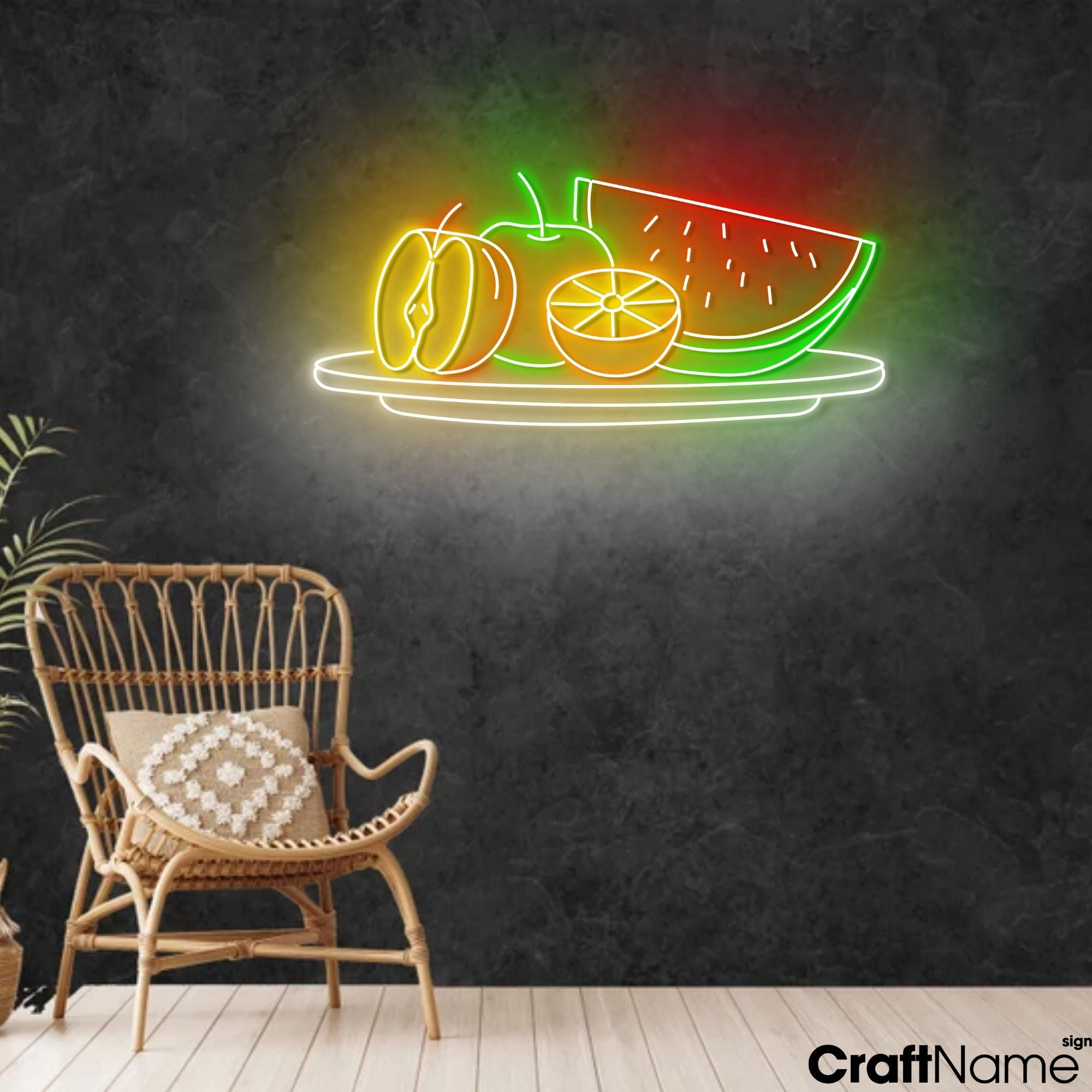 Craftnamesign Fruit Neon Light Up Wall Art, Restaurant Kitchen LED Sign ...