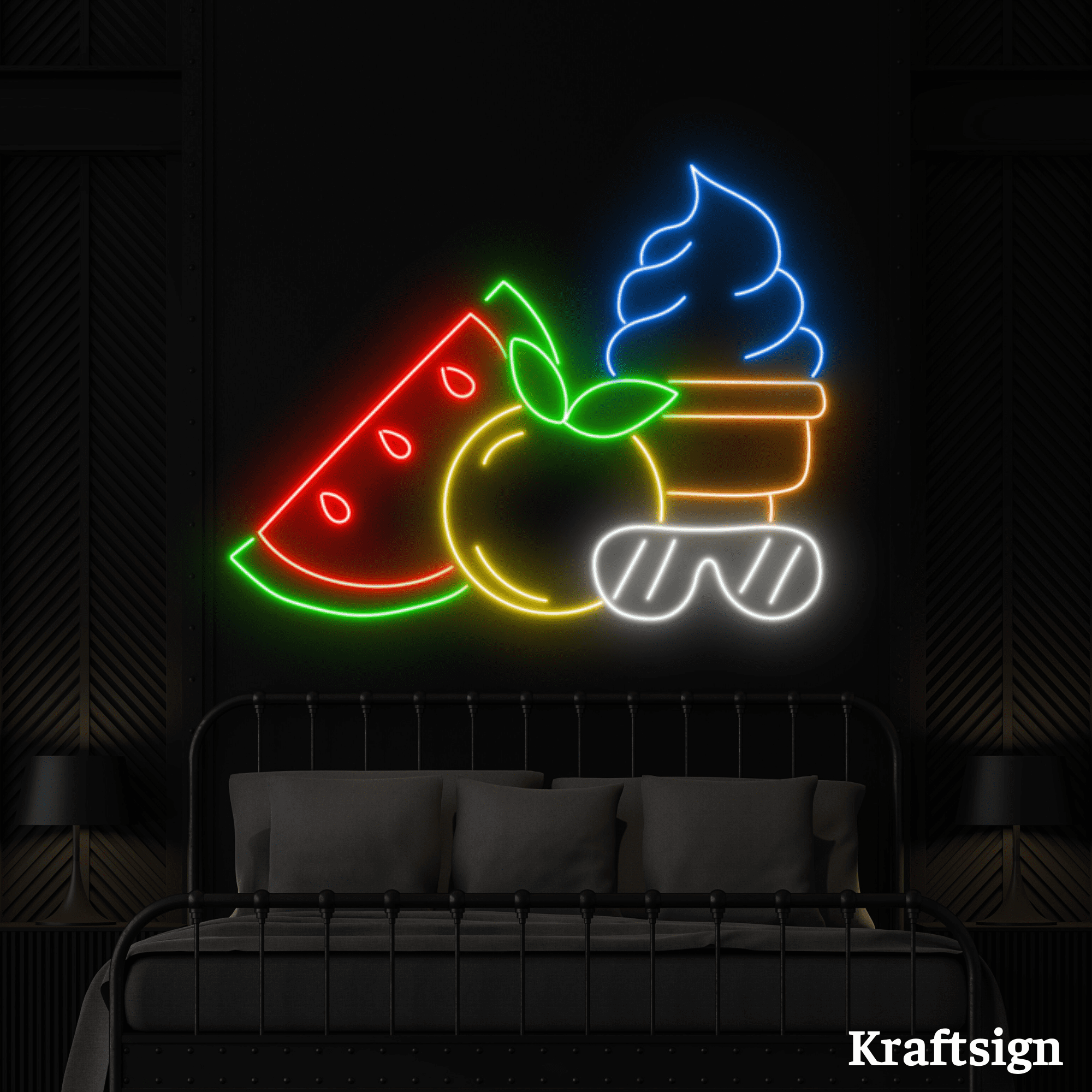 Craftnamesign Fruit Neon Sign, Ice Cream Shop LED Sign, Summer Vibes ...