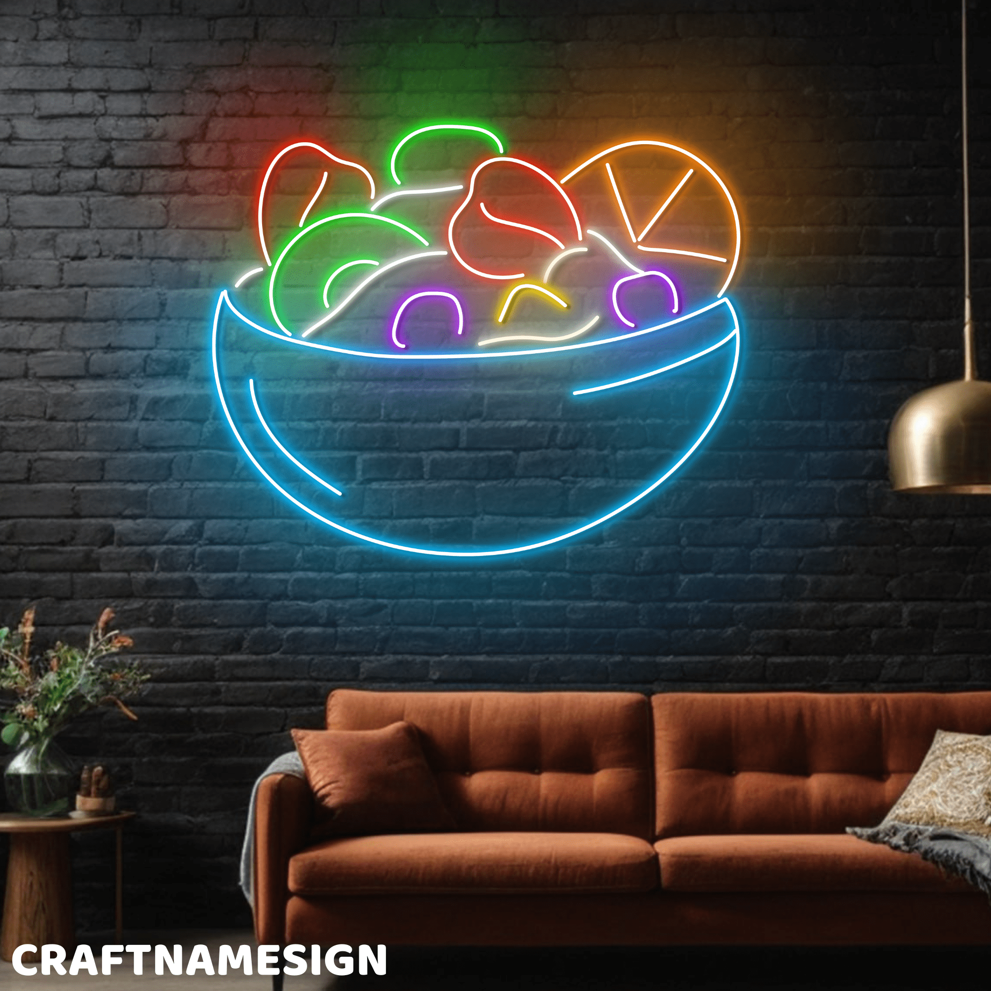 Craftnamesign Fruit Salad Neon Sign, Salad Wall Sign, Restaurant Wall ...