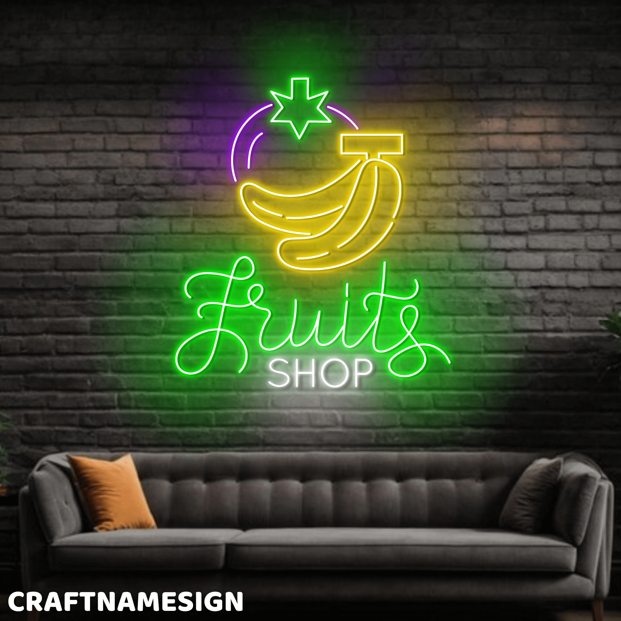 Craftnamesign Fruits Shop Neon Light, Welcome Sign LED For Fruits Store ...