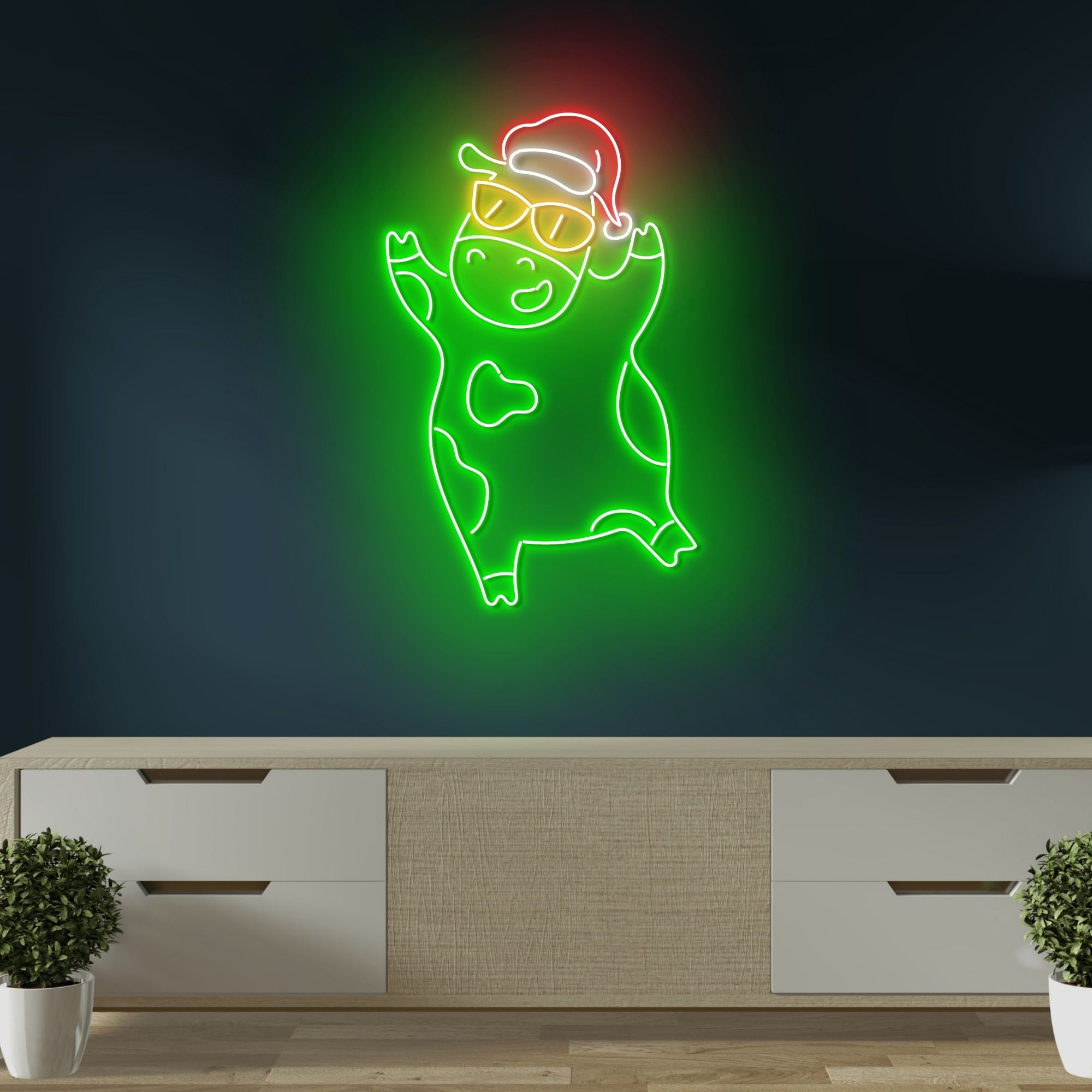 Craftnamesign Funny Cow Neon Light, Cow Wall Sign, Animal Wall Art ...