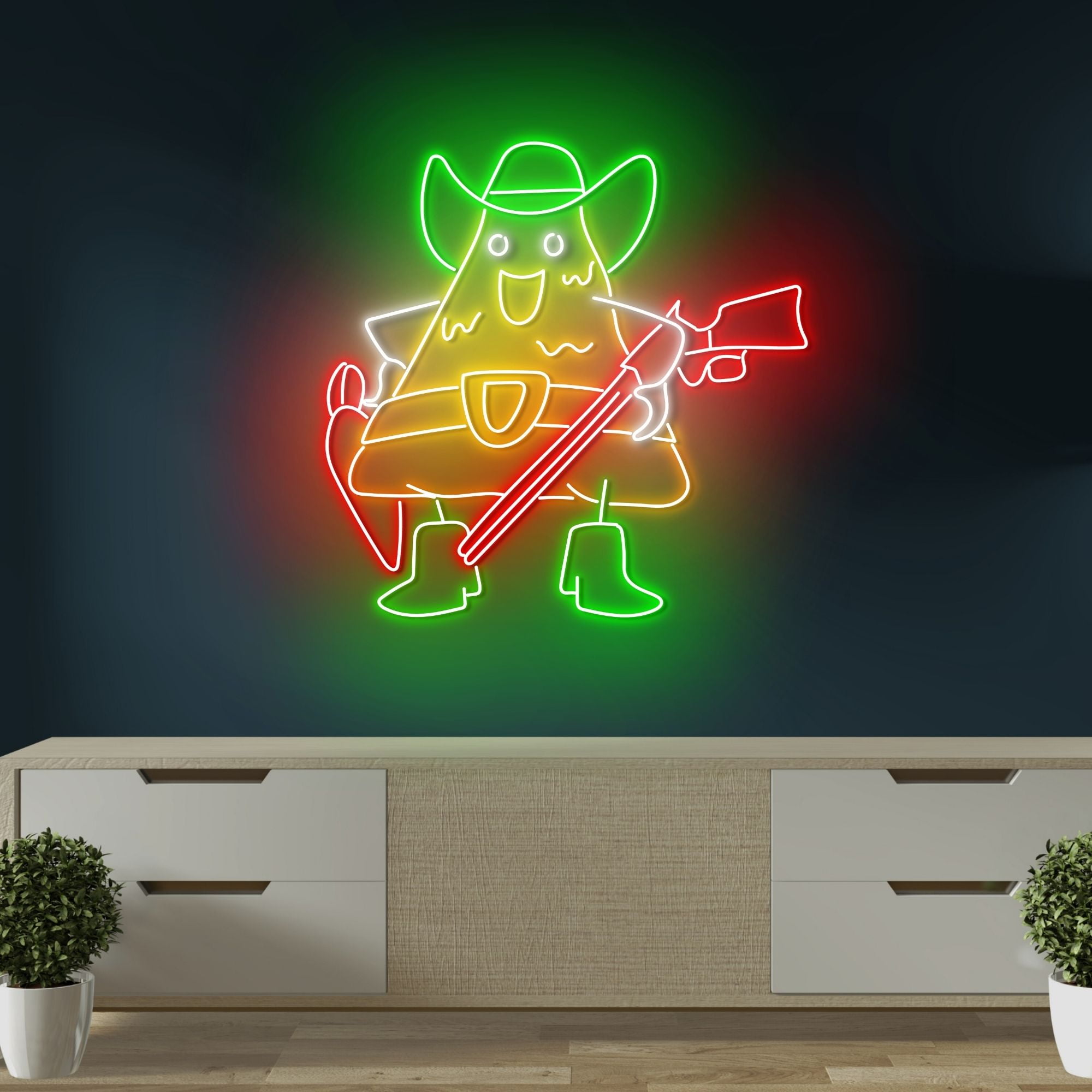 Craftnamesign Funny Cowboy Nacho LED Neon Light, Mexican Restaurant ...