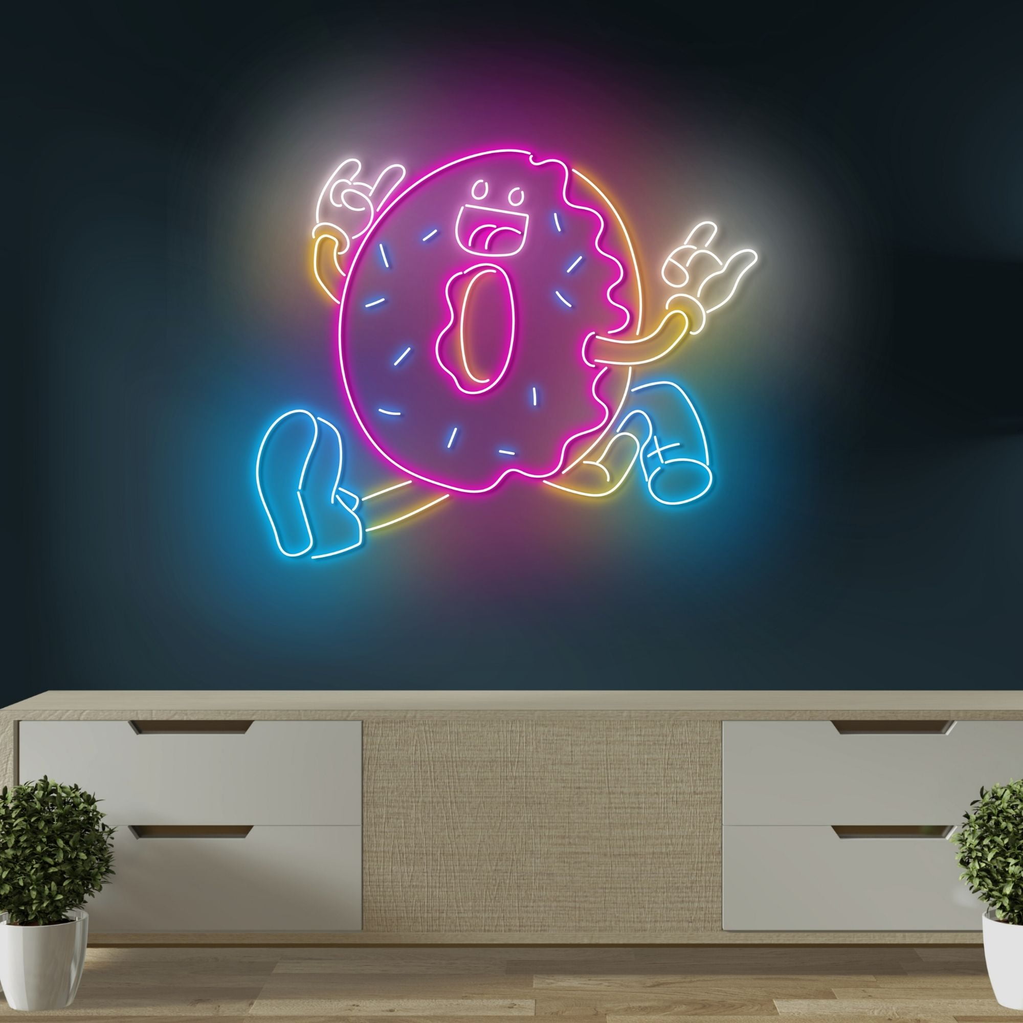 Craftnamesign Funny Donut Neon Sign, Donut LED Light, Donut Bakery Shop ...