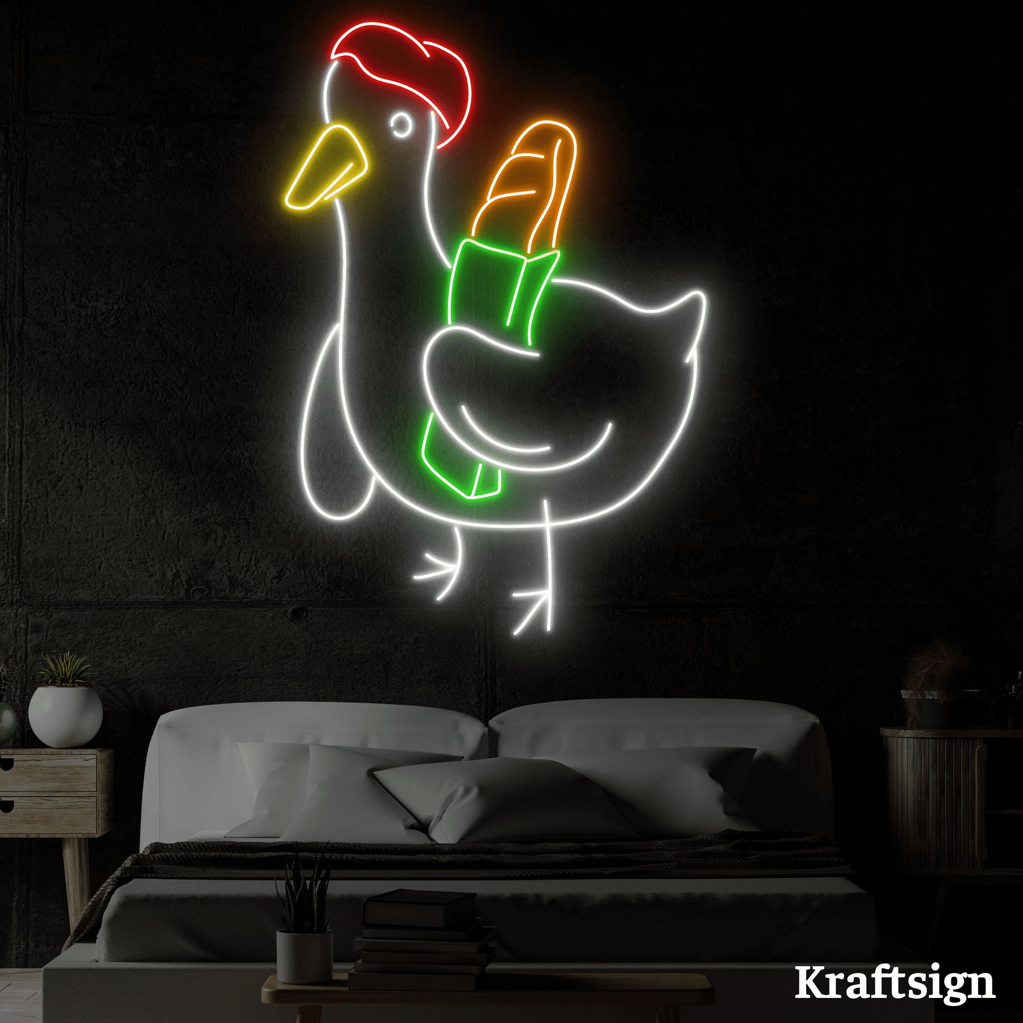 Craftnamesign Funny Duck French Neon Sign, Duck LED Sign, Duck Wall ...