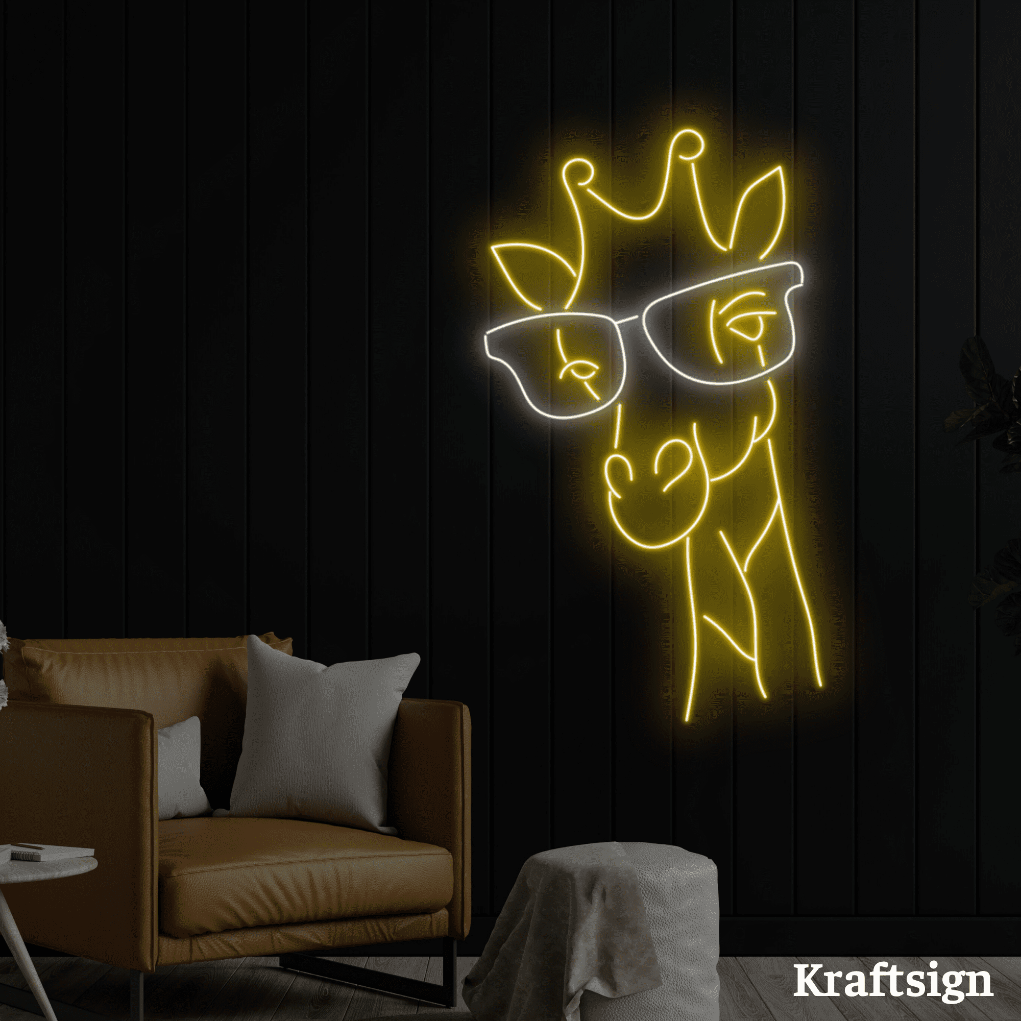 Craftnamesign Funny Giraffe Neon Sign, Giraffe Lover Gifts, Nursery ...