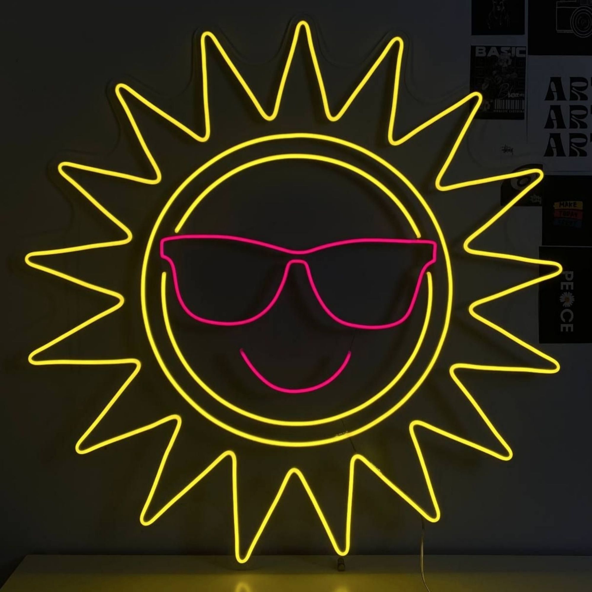 Craftnamesign Funny Sun Neon Light, Sunshine Wall Sign, Sun Led Sign ...