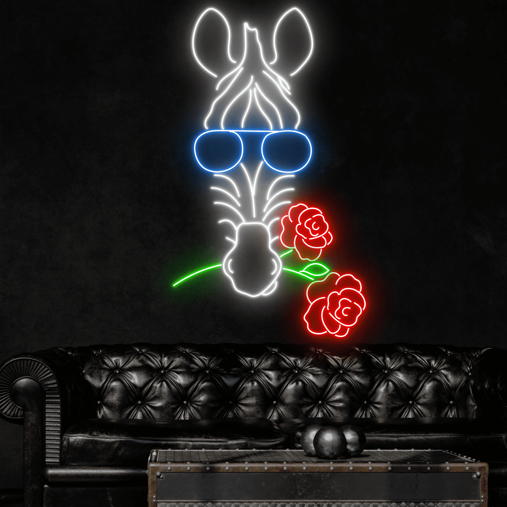 Craftnamesign Funny Zebra Neon Sign, Zebra Wall Art, Animal Wall Decor ...