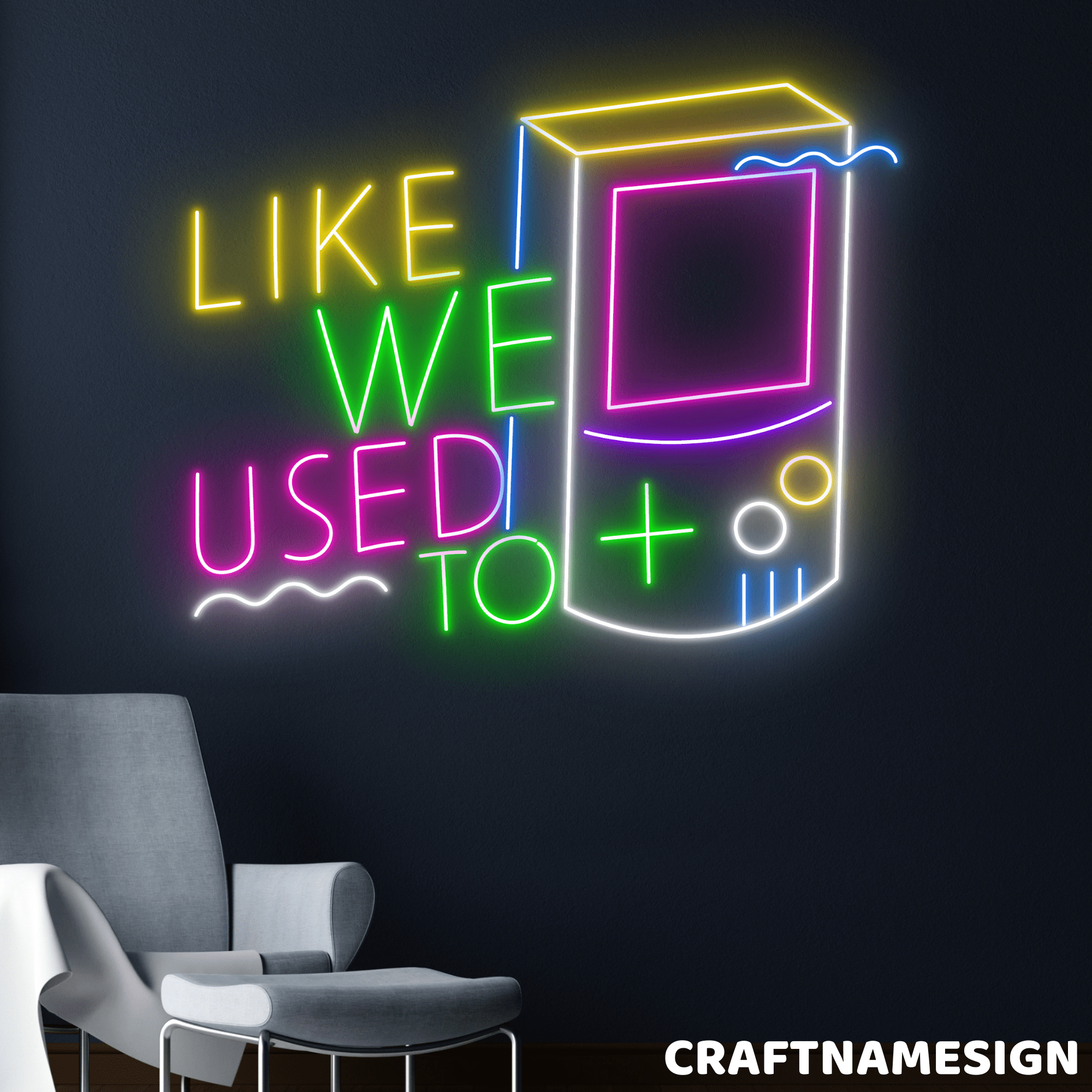 Craftnamesign Game Console Neon Sign, Gaming Room Wall Art, Video Game ...
