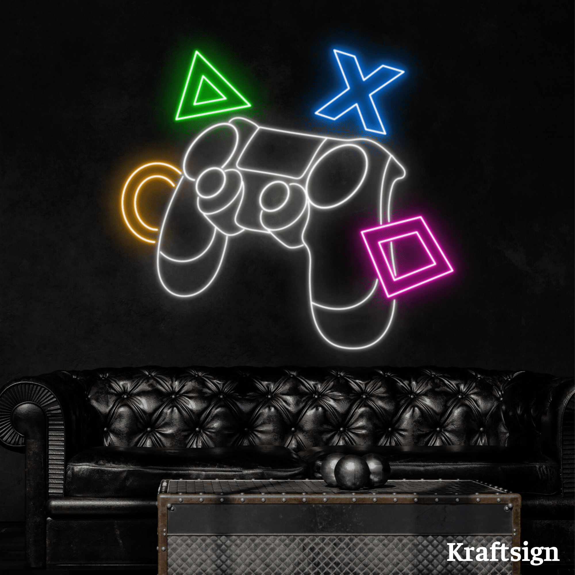Craftnamesign Game Controller Neon Sign, Game Room Sign, Men Cave Decor ...