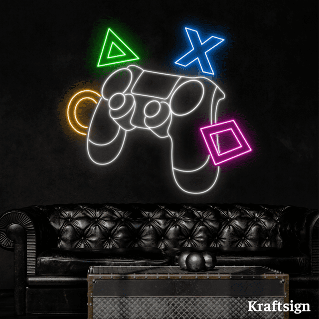 Craftnamesign Game Controller Neon Sign, Game Room Sign, Men Cave Decor ...